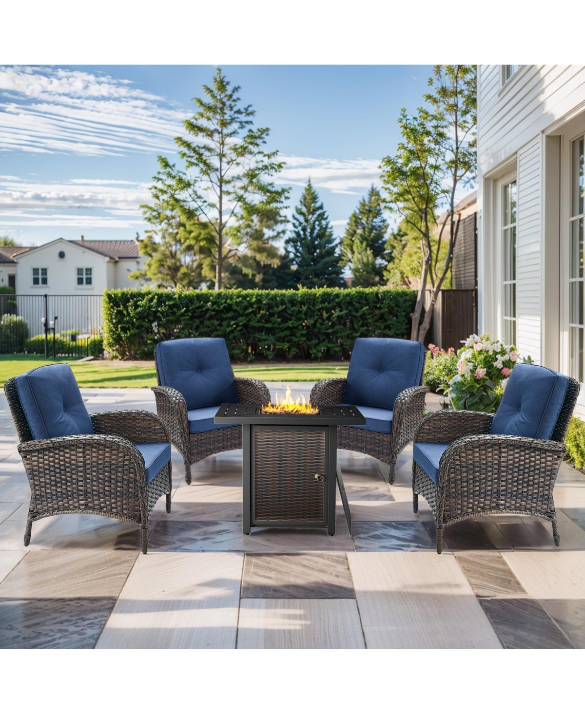 Click here for Pocassy Rattan Furniture Set with Fire Pit Table S... prices