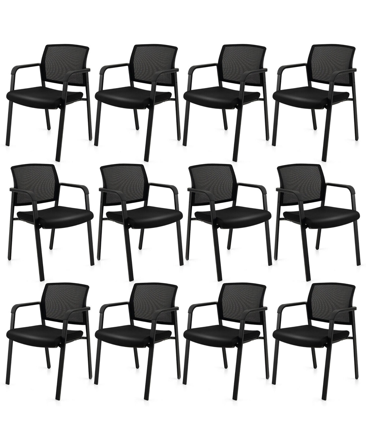 Click here for Gymax 12-Pack Office Conference Chair Set Mesh Gue... prices