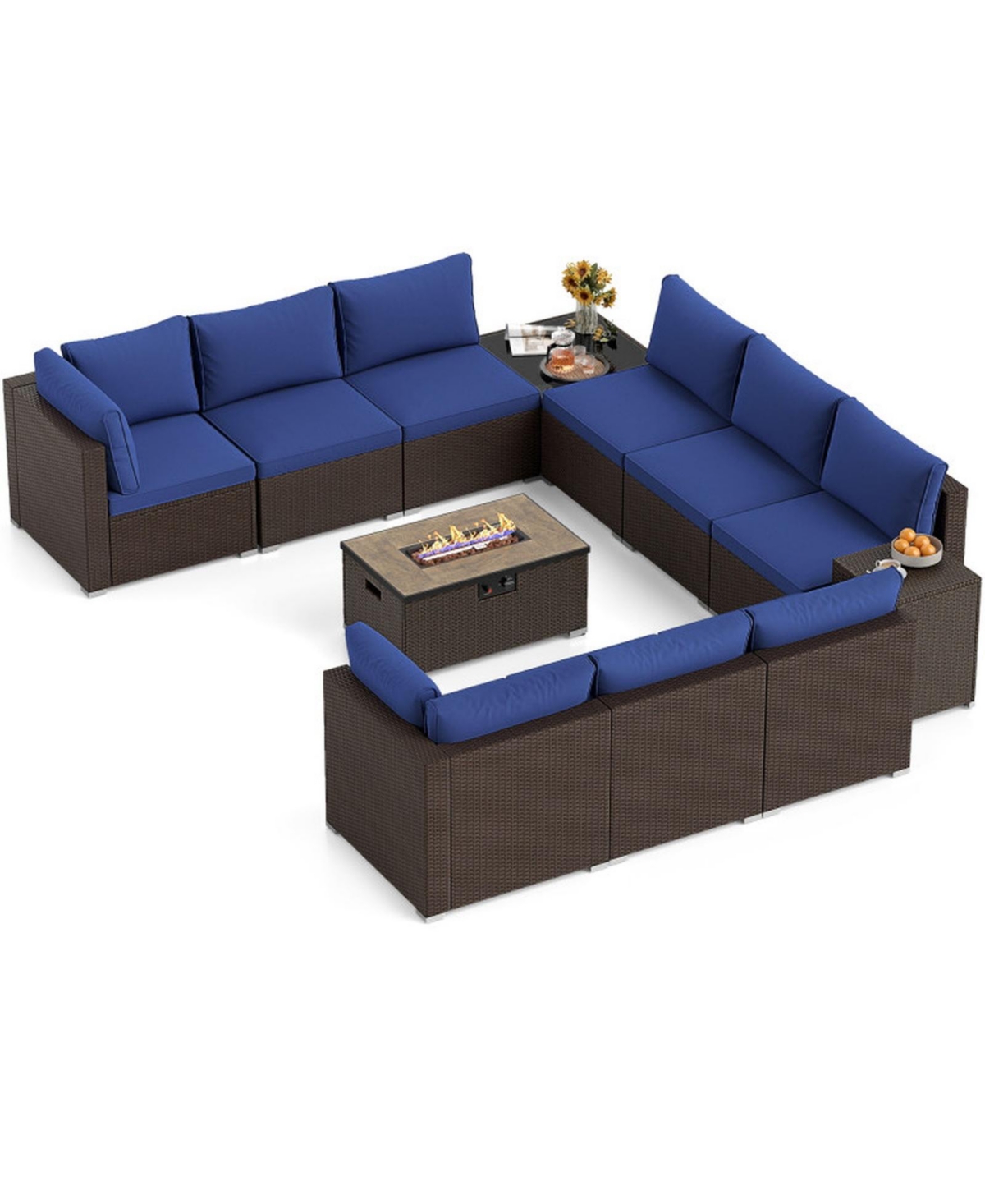 Click here for Gouun 12-Piece Pe Rattan Sectional with 32 in Prop... prices