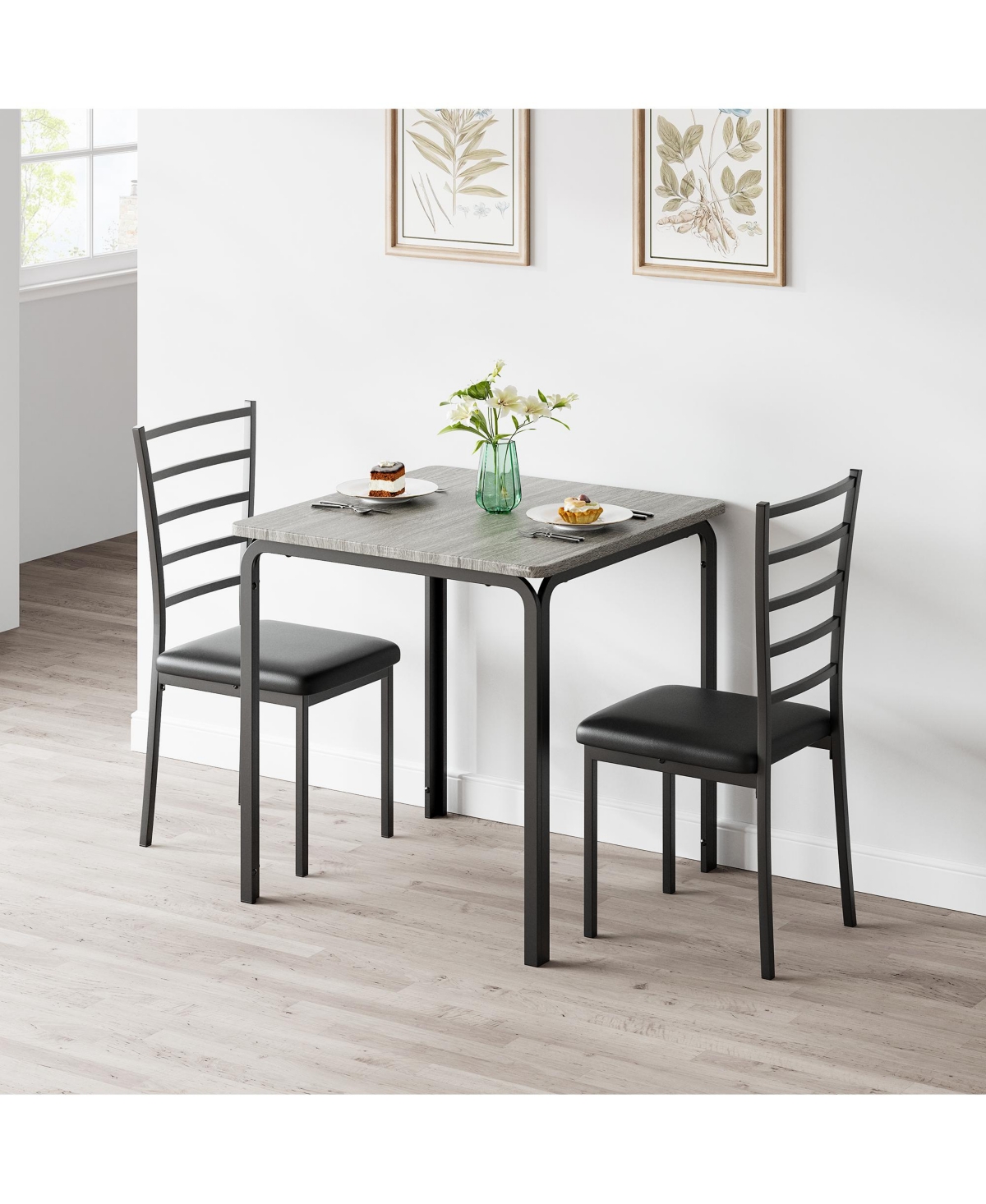 Click here for homfan Small Dining Table Set for 2  3 Piece Squar... prices