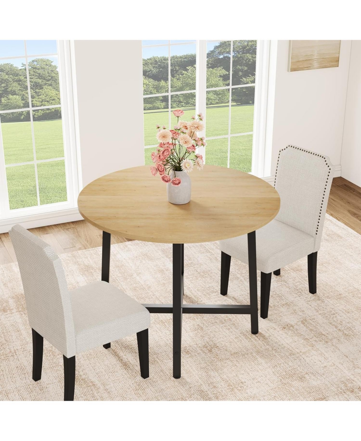 Click here for homfan Farmhouse 3 Piece Dining Set for 2 31.5 Inc... prices