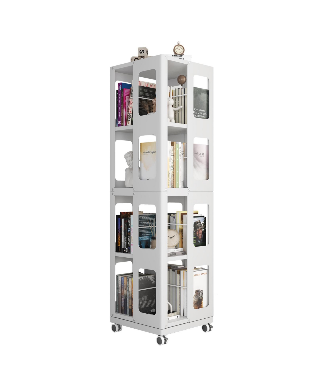 Click here for Flynama 4-Tier Steel Rotating Bookshelf with Wheel... prices