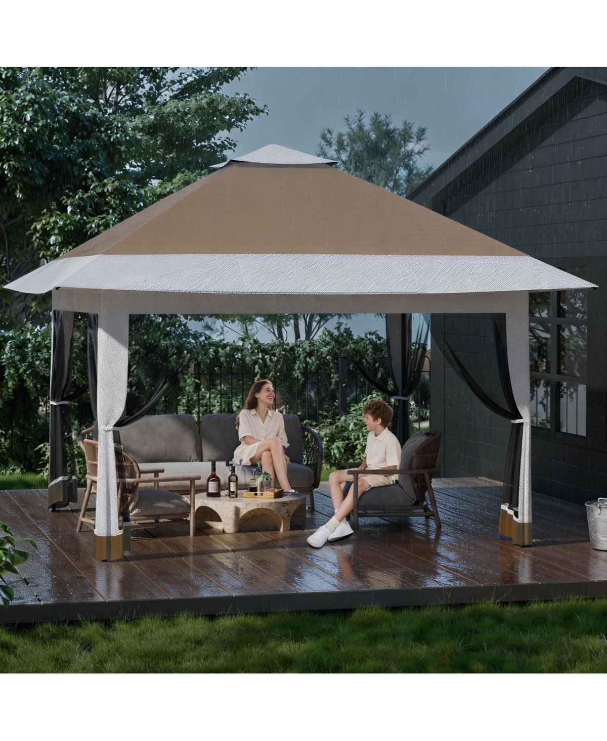Click here for homfan 12 x 12 Feet Cantilevered Folding Shelter W... prices