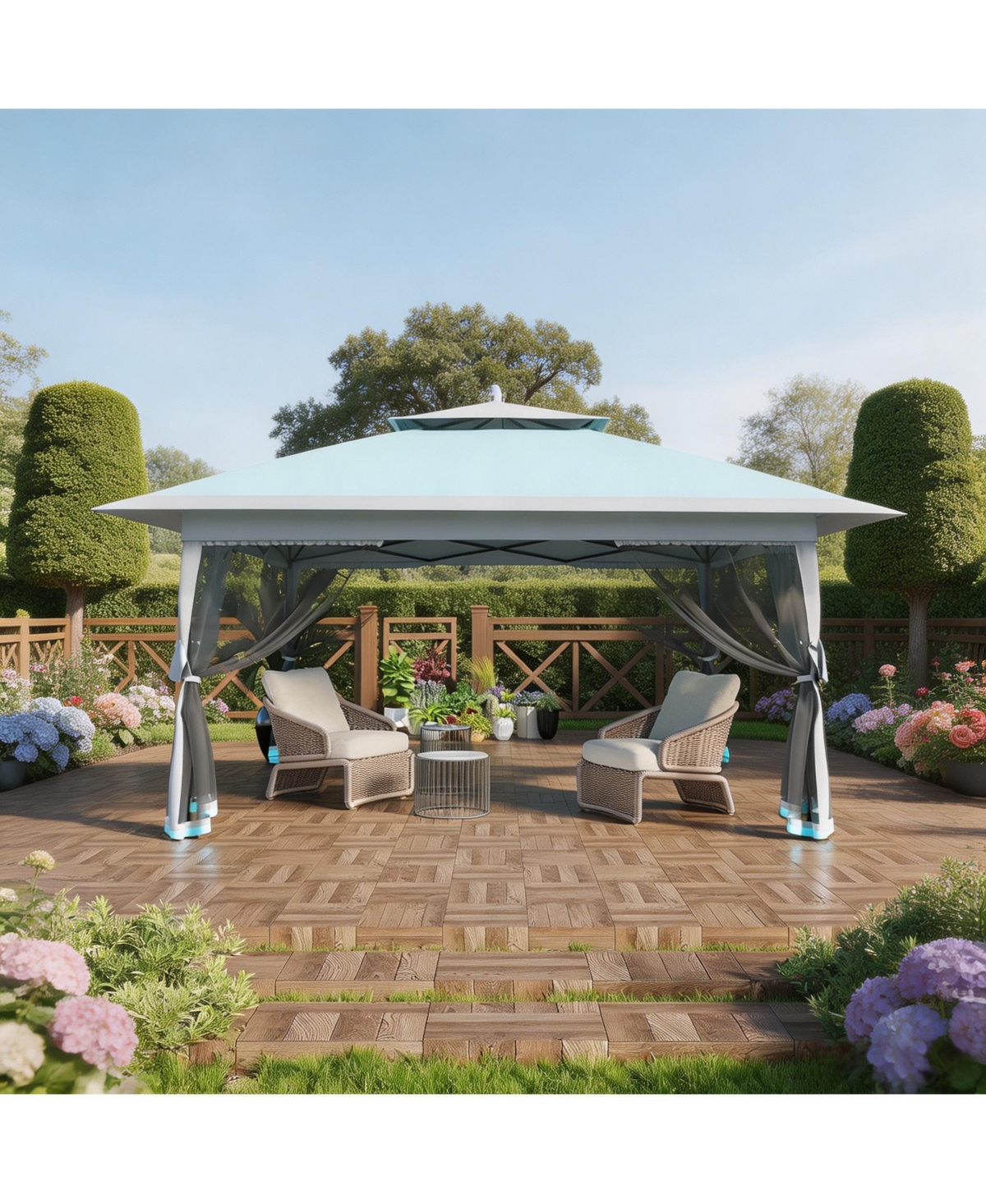 Click here for homfan 12 x 12 Feet Cantilevered Folding Shelter W... prices