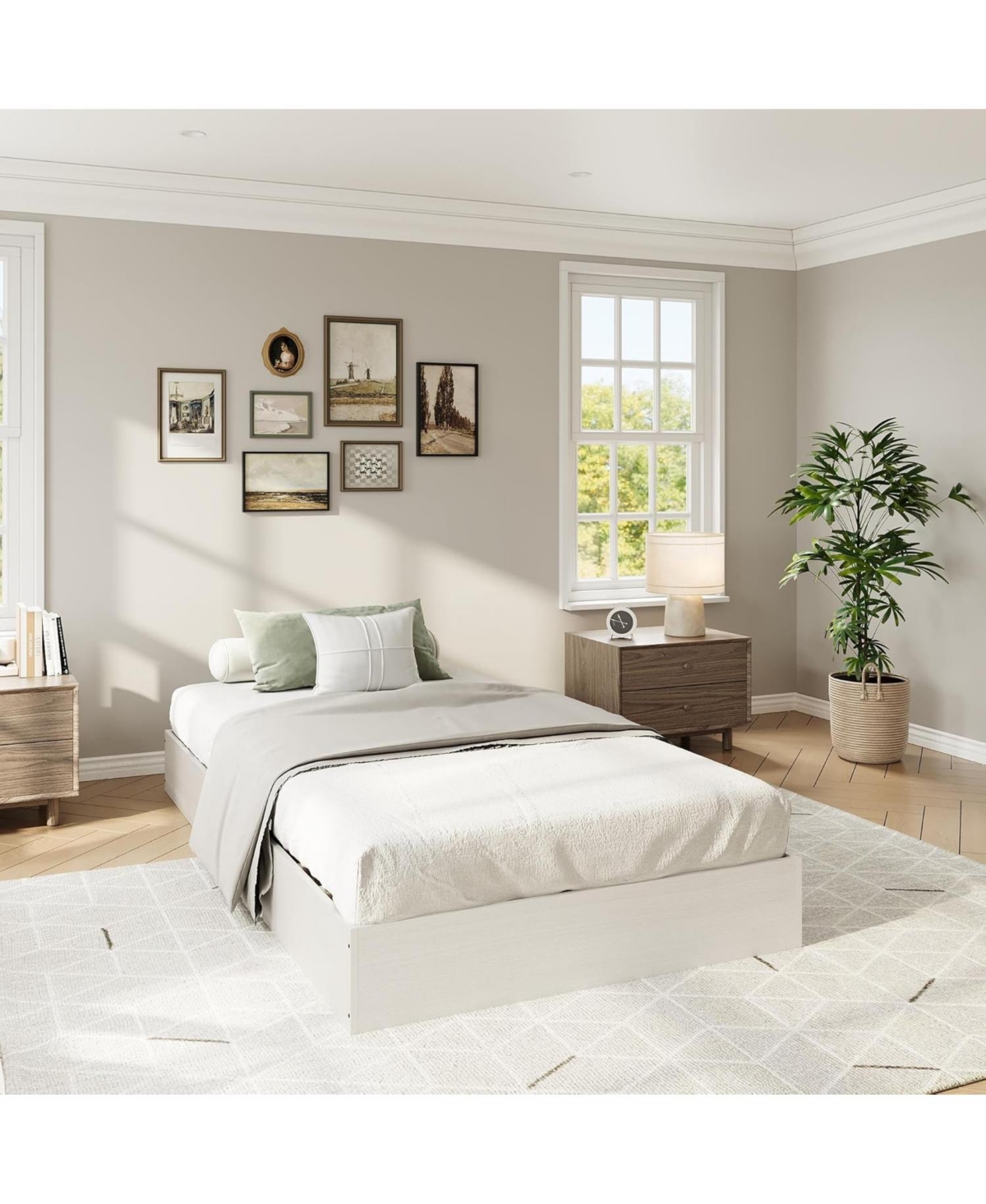 Click here for gaomon Wood Platform Bed Frame Minimalist Floor St... prices