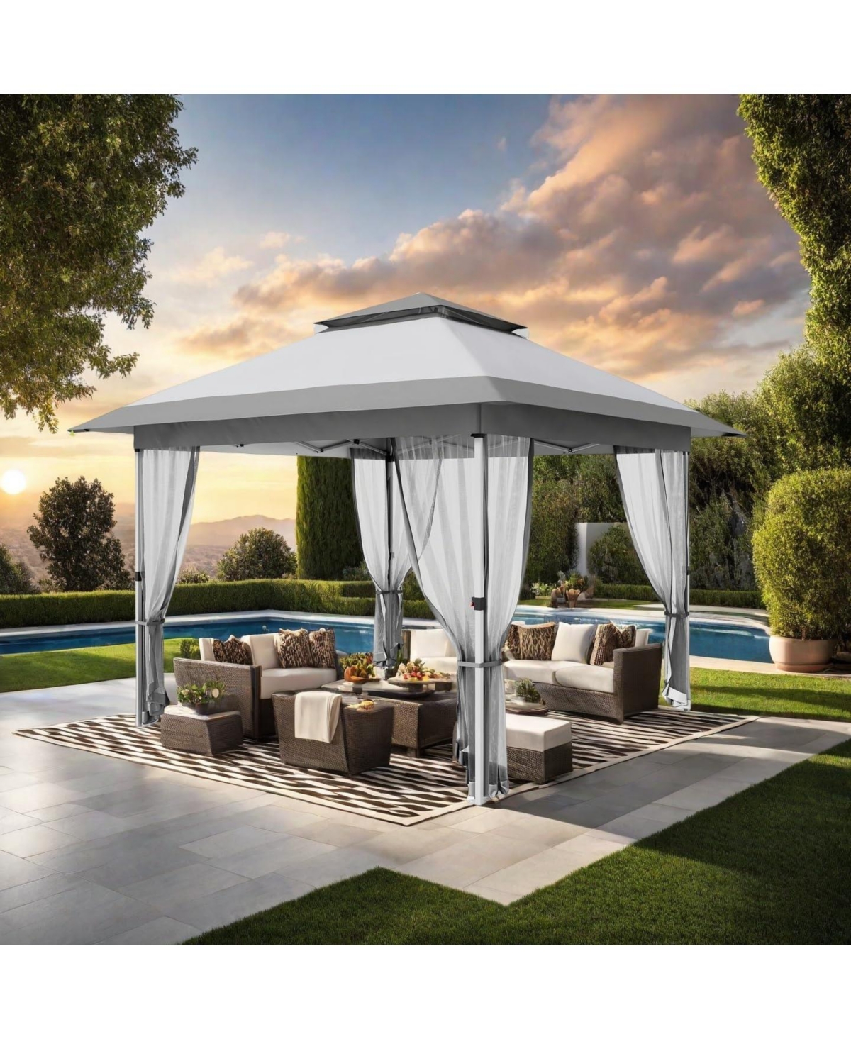 Click here for GarveeLife 12x12 Folding Canopy Canopy Tent - Mosq... prices