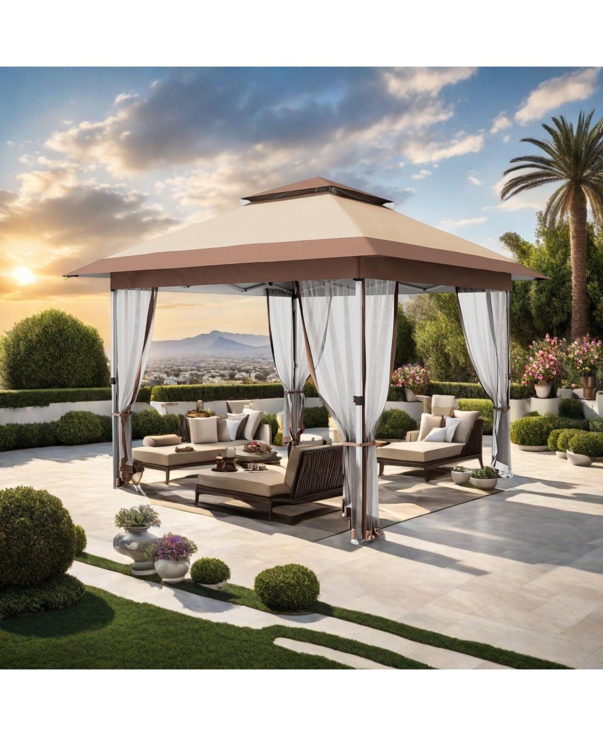 Click here for GarveeLife 12x12 Folding Canopy Canopy Tent - Mosq... prices