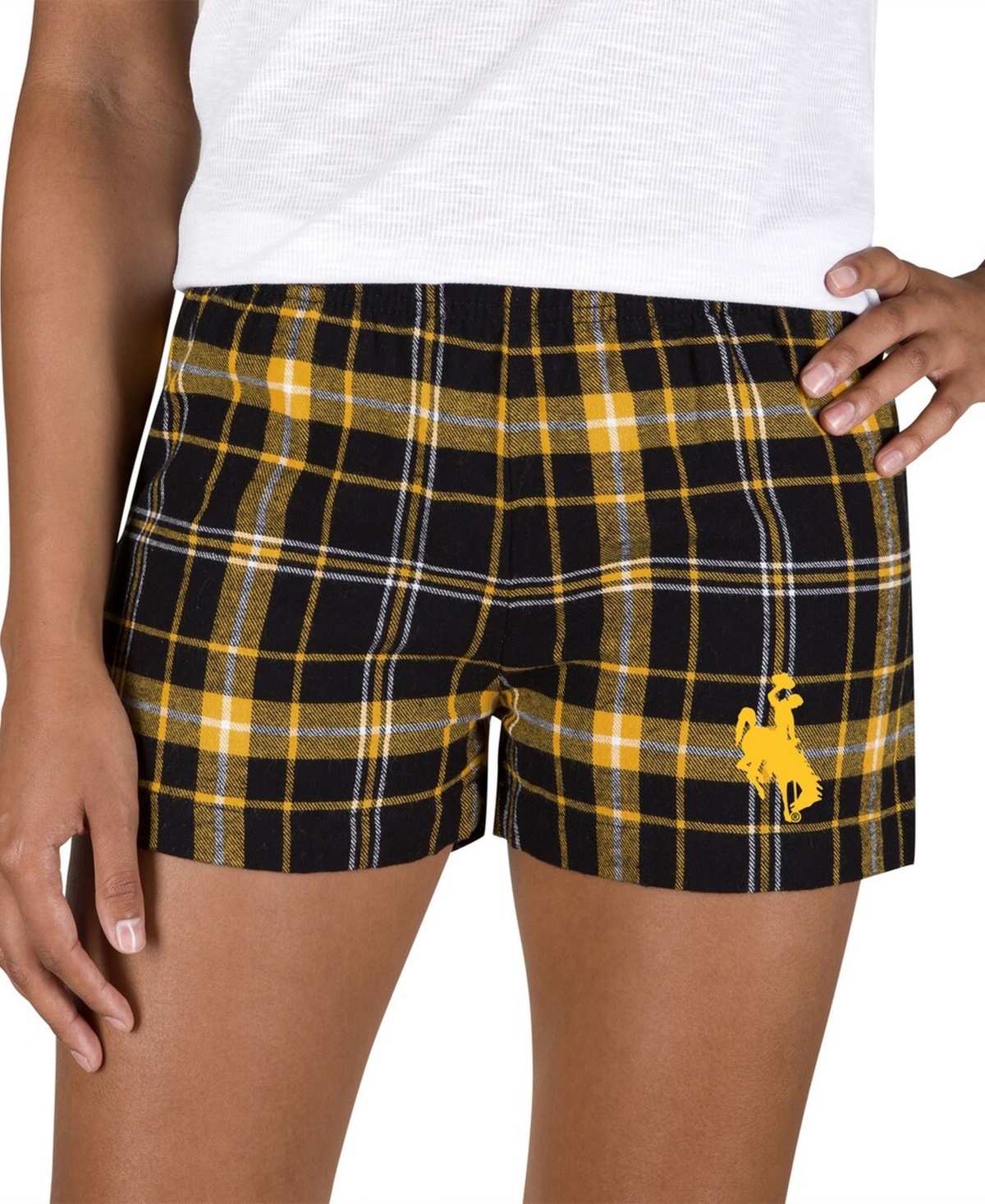 Click here for Concepts Sport Womens Black/Gold Wyoming Cowboys U... prices