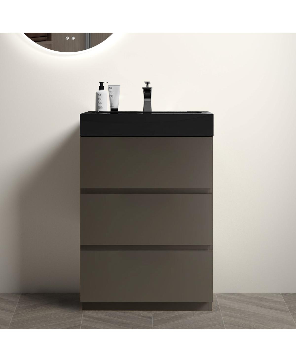 Click here for Sillysis Contemporary Bathroom Vanity with Black S... prices