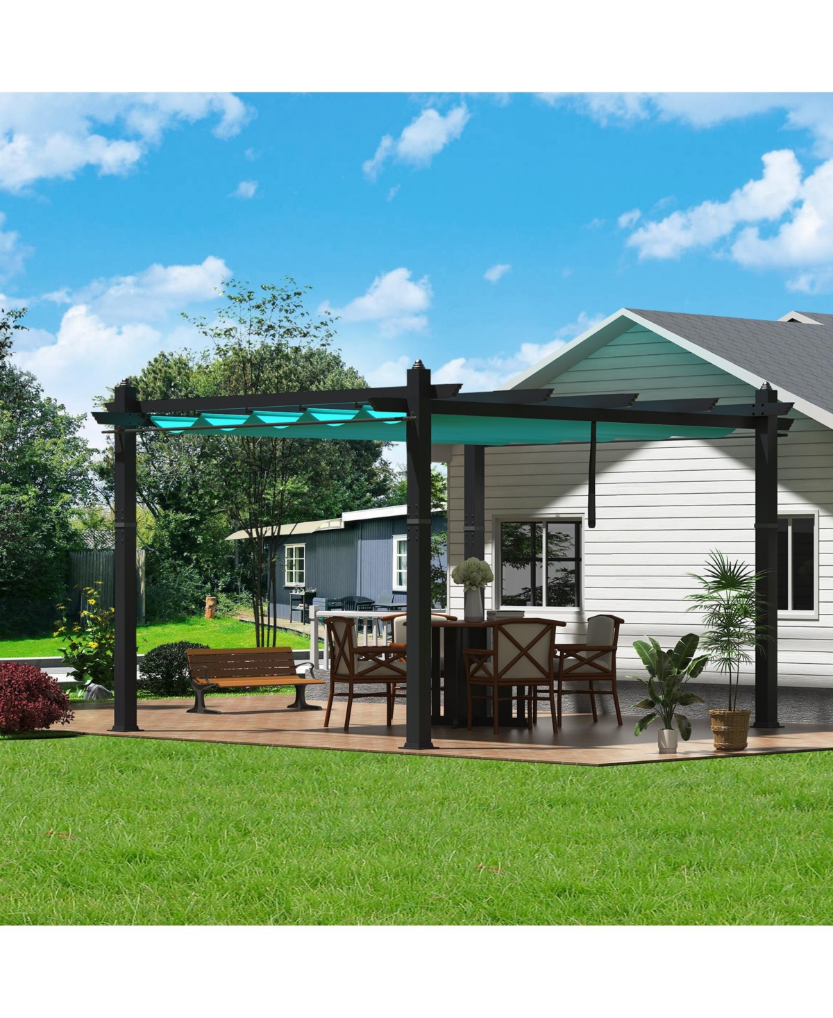 Click here for homfan 10 x 10 Outdoor Pergola Retractable Waterpr... prices