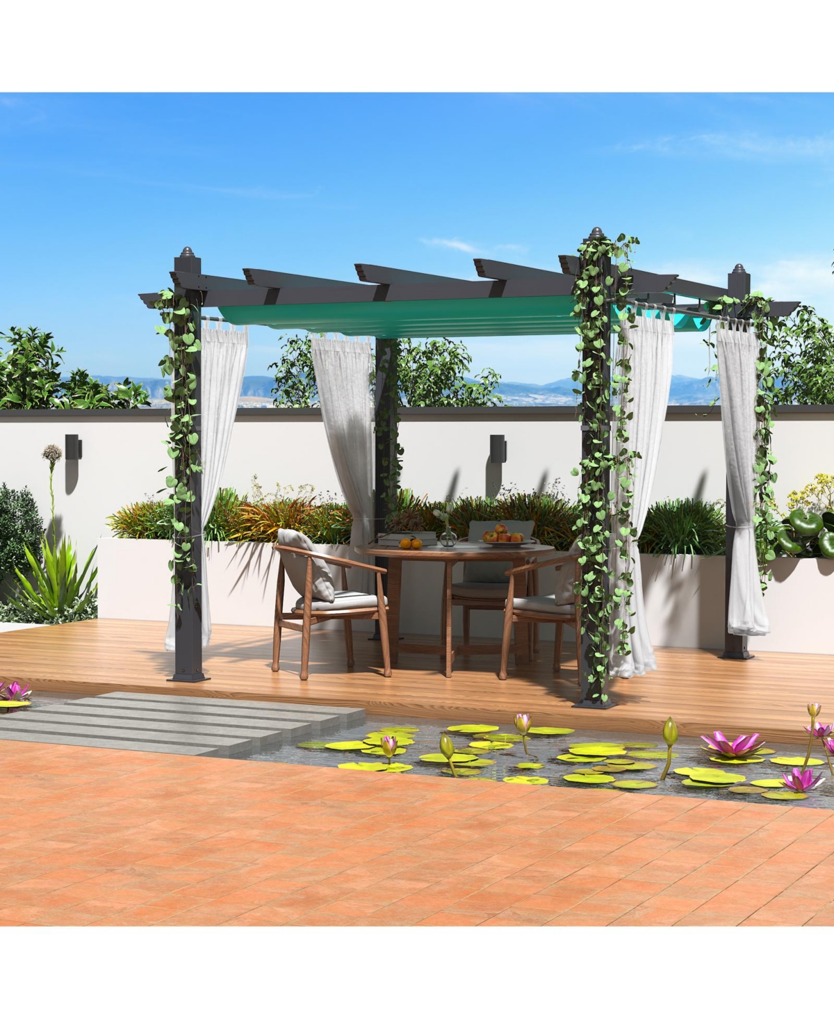 Click here for homfan 10 x 10 Outdoor Pergola Retractable Waterpr... prices