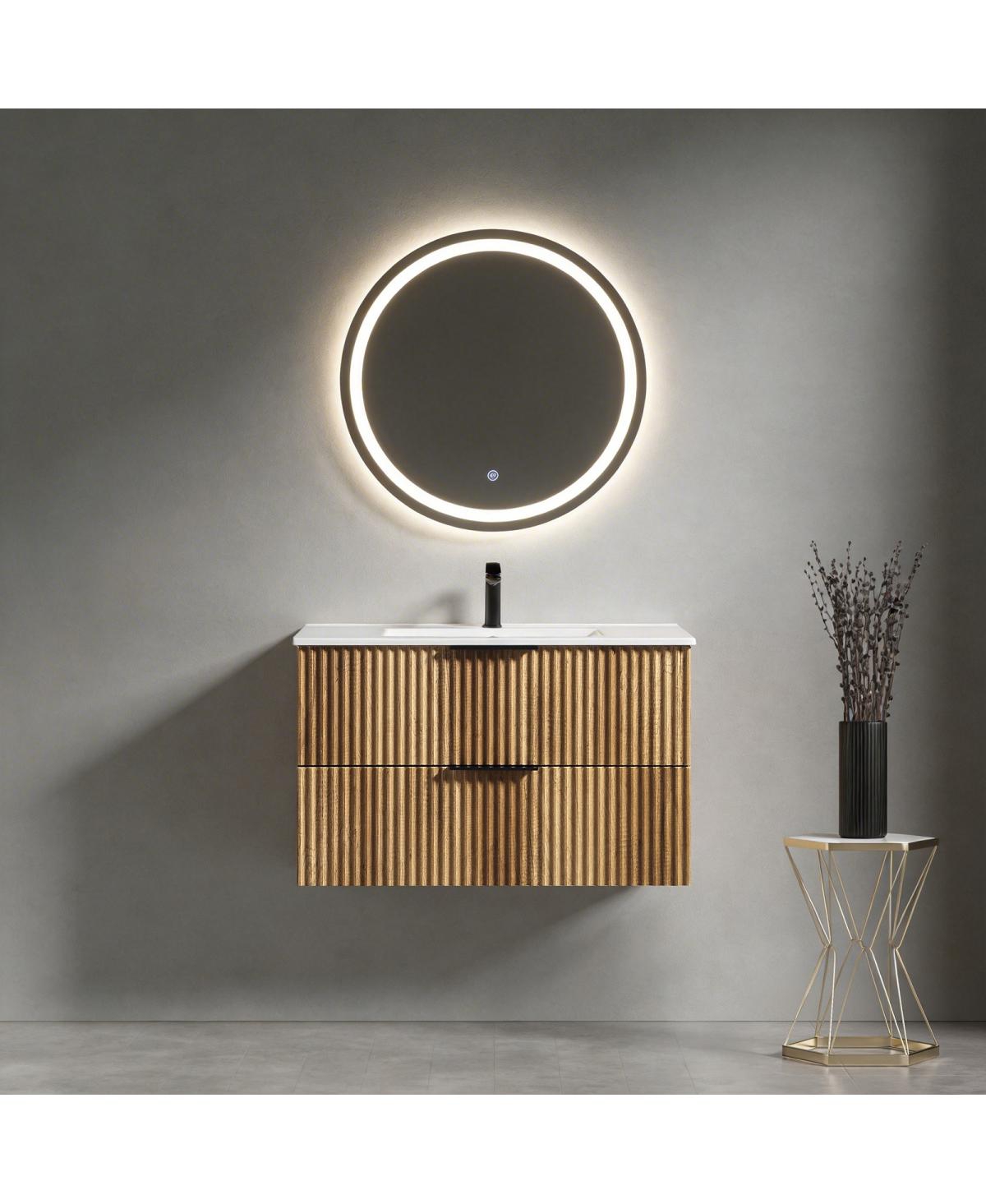 Click here for Sillysis Wall Mounted Bathroom Vanity with 3D Flut... prices
