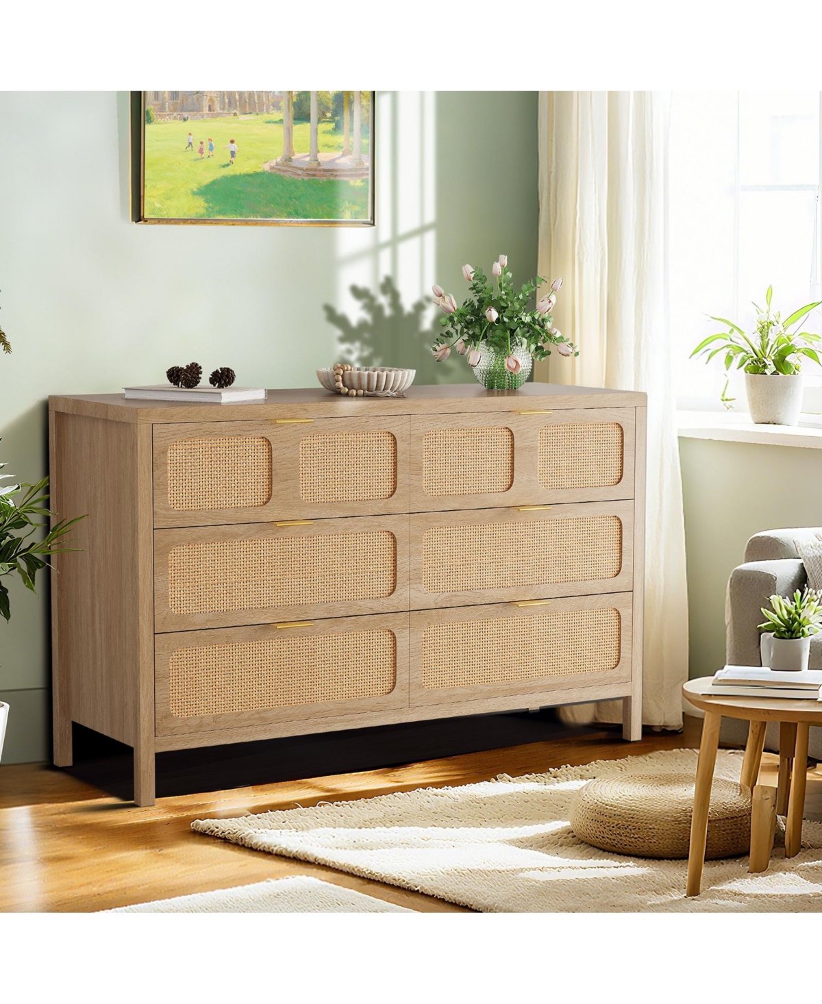 Click here for homfan Farmhouse Vintage 9 Drawer Dresser with Pow... prices