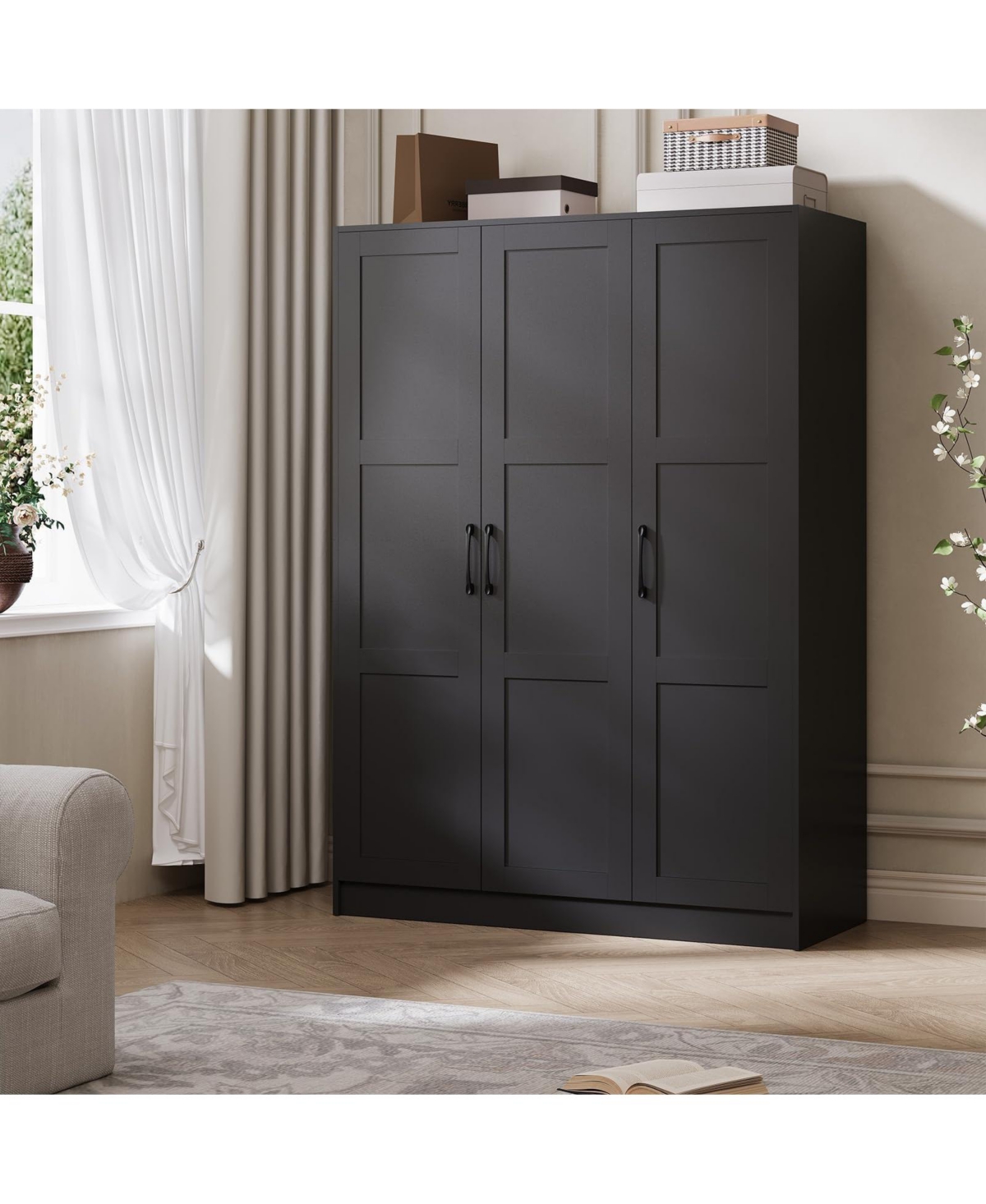 Click here for homfan Modern 3-Door Wooden Wardrobe Closet  Spaci... prices