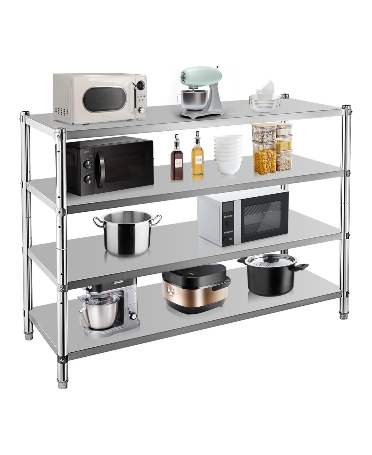 Click here for homfan 4 Tier Stainless Steel Shelf  Silver Heavy... prices
