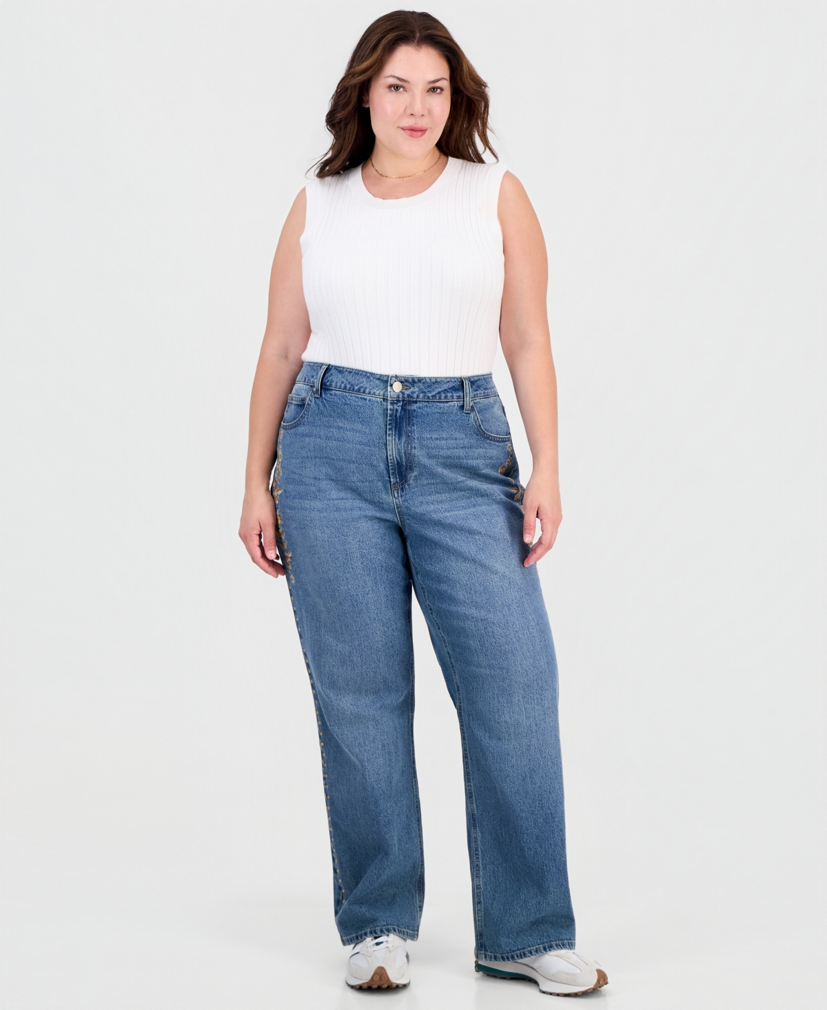 Click here for And Now This Trendy Plus Size Embroidered Studded... prices