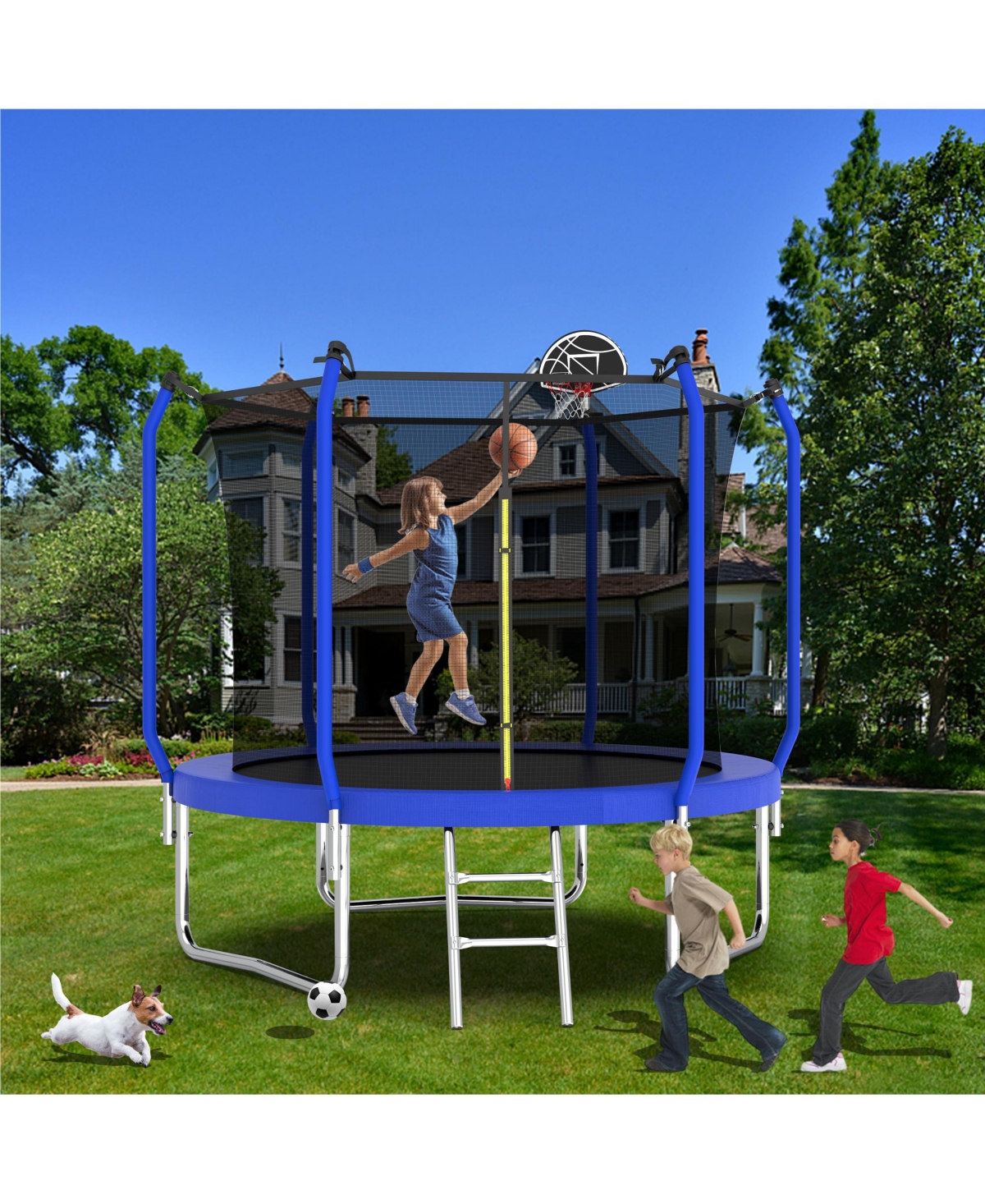 Click here for Zeny Trampoline with Basketball Hoop  Astm Approve... prices
