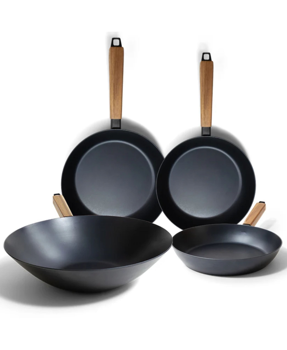 Click here for Alva Forest 4pc Carbon Steel Frying Pan & Wok Set... prices