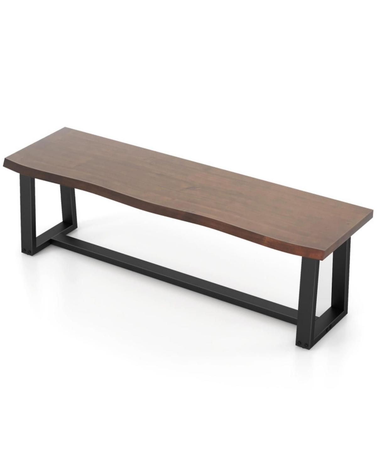 Click here for Gouun 56.5-Inch Acacia Wood Dining Bench with Wavy... prices