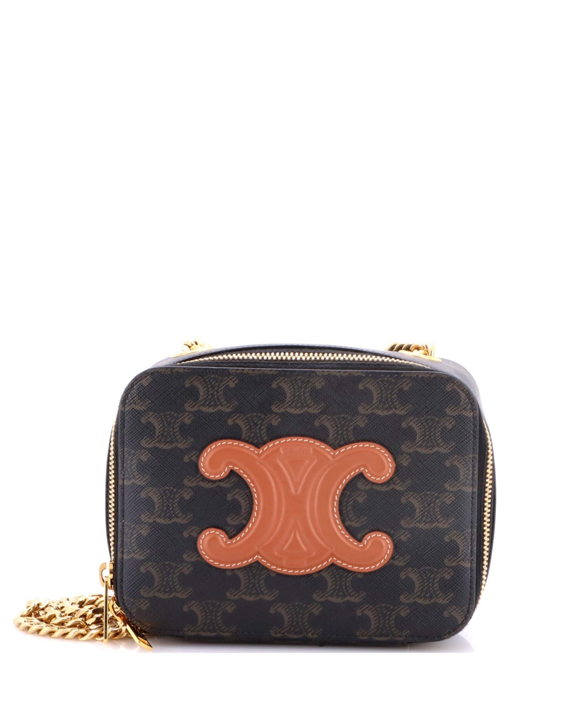 Click here for Pre-Owned Celine Mini Cuir Triomphe Box Chain Cros... prices