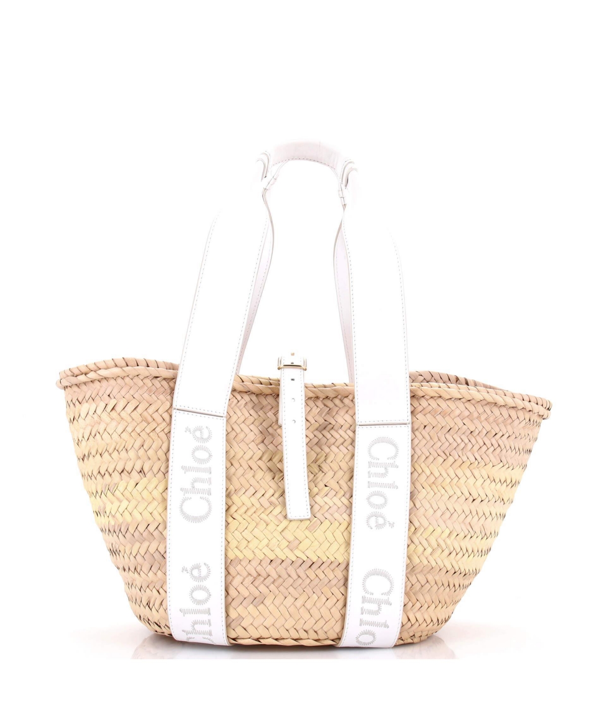 Click here for Pre-Owned Chloe Medium Sense Basket Tote Raffia wi... prices