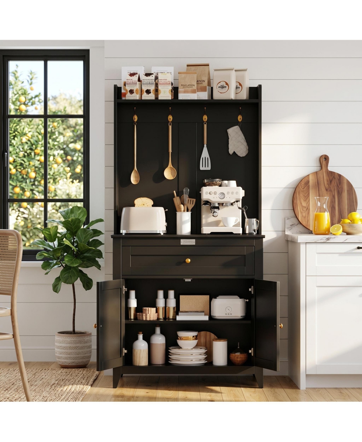 Click here for homfan Pantry Storage Cabinet with Built In Outlet... prices