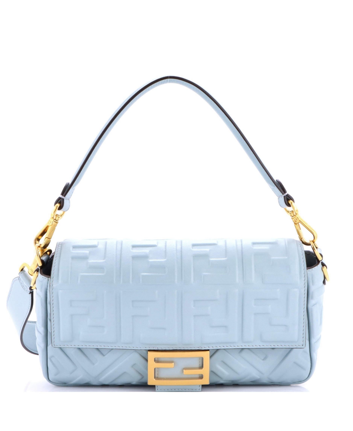 Click here for Pre-Owned Fendi Medium Baguette Nm Bag Zucca Embos... prices