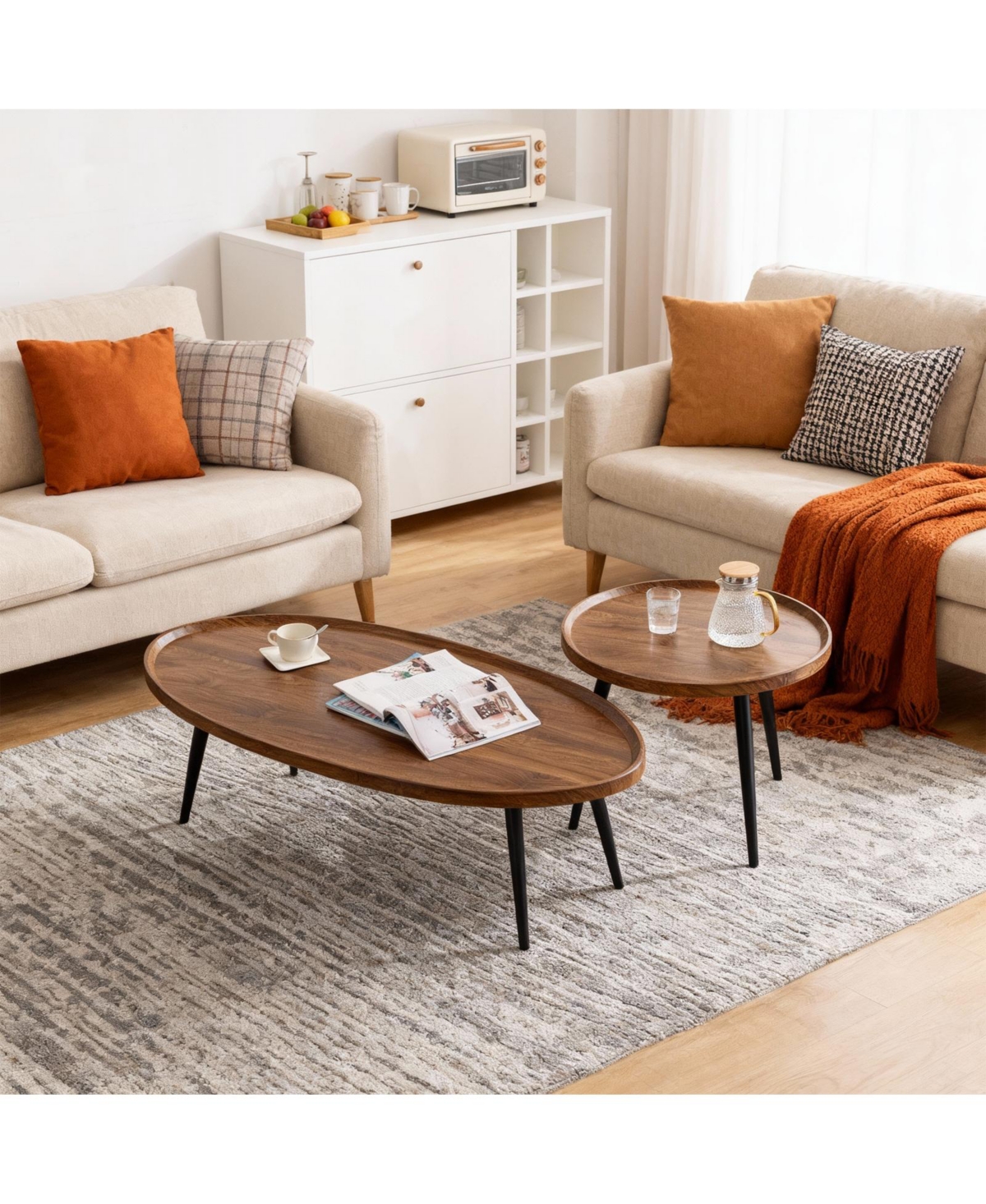 Click here for homfan Nesting Coffee Table Set of 2  End Table fo... prices