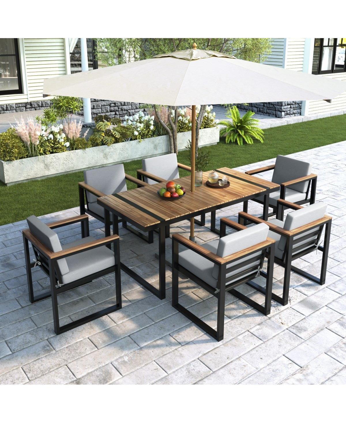 Click here for Asagikoiai 7-Piece Outdoor Patio Dining Set  Steel... prices