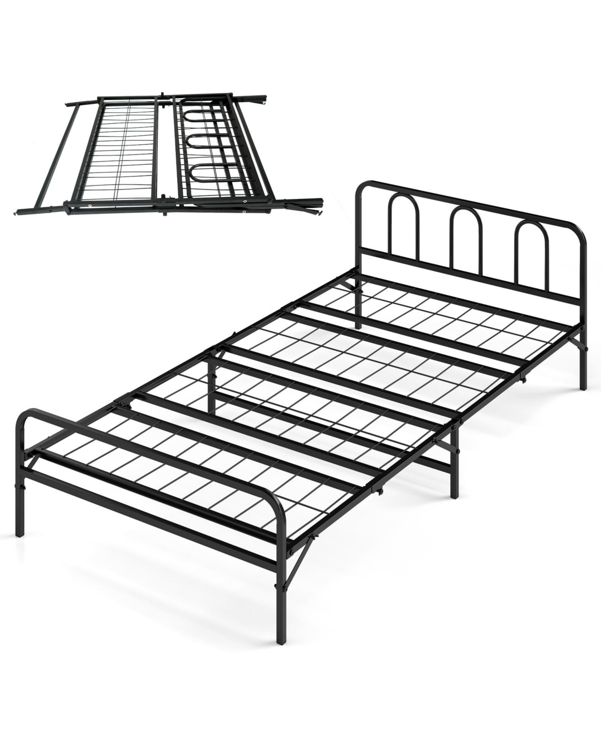 Click here for Gymax Twin Foldable Bed Frame With Headboard and F... prices