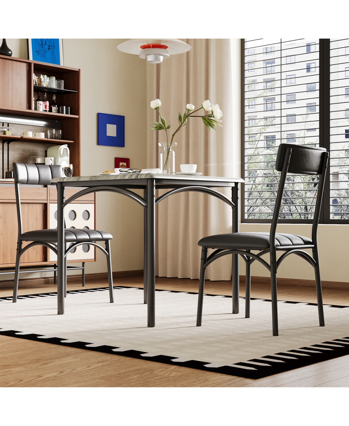Click here for homfan 3-Piece Modern Compact Dining Set  Easy-Cle... prices