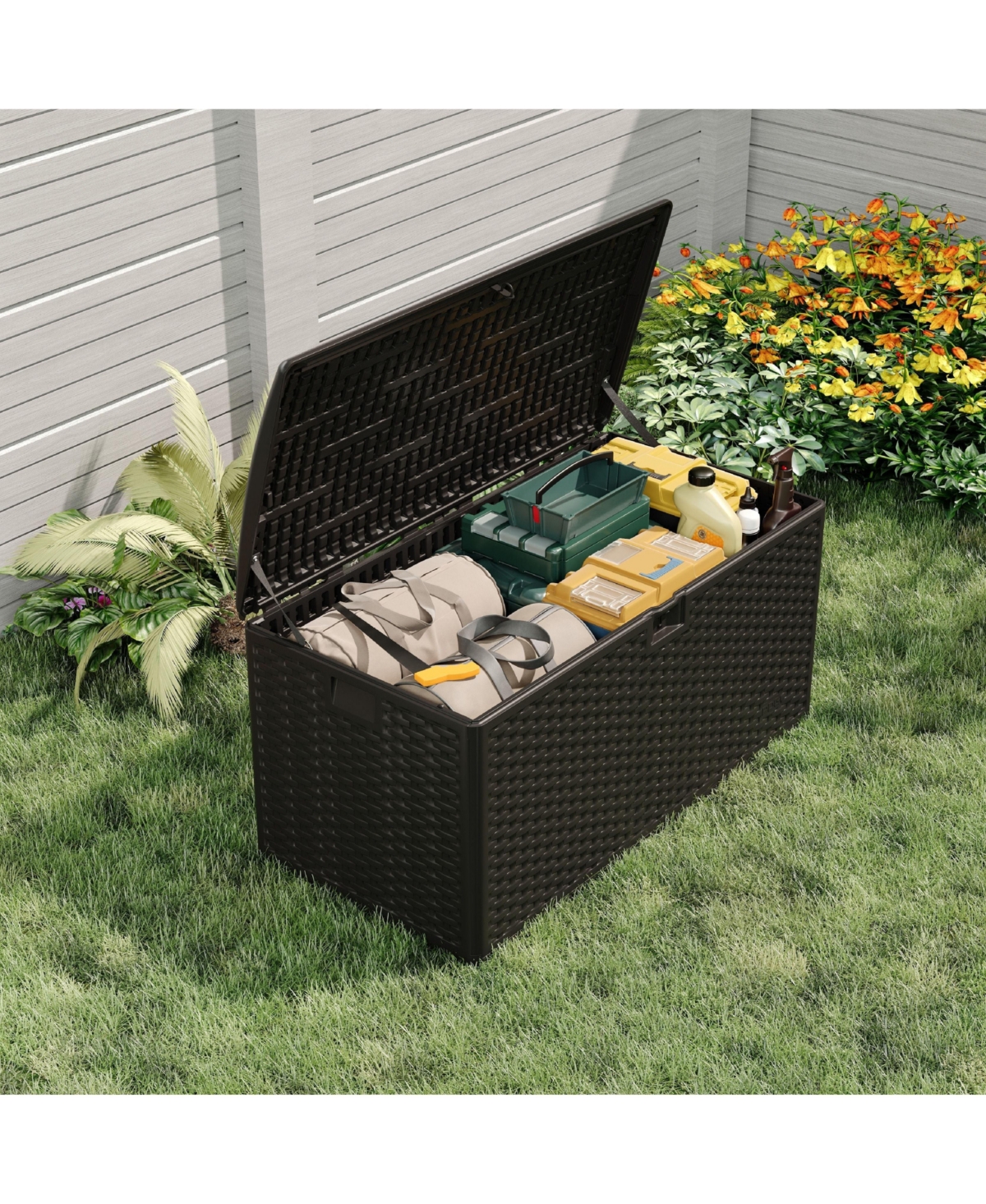 Click here for homfan 99 Gallon Outdoor Deck Large Storage Box -... prices