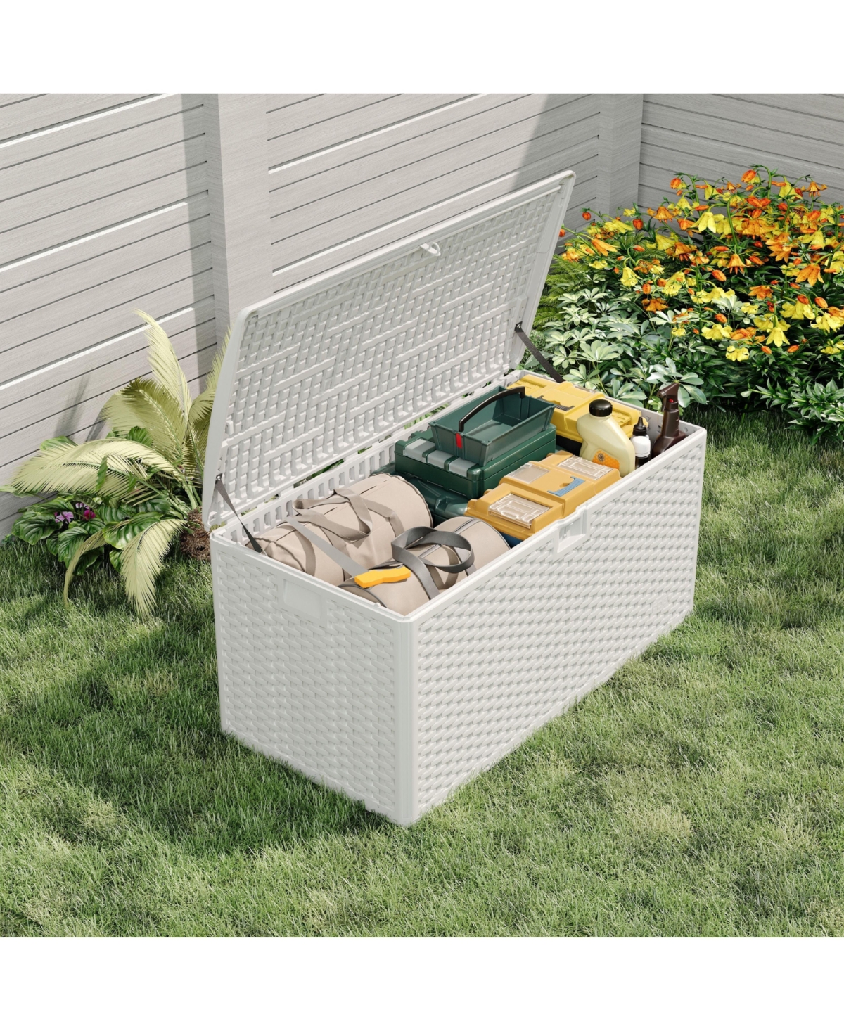 Click here for homfan 99 Gallon Outdoor Deck Large Storage Box -... prices