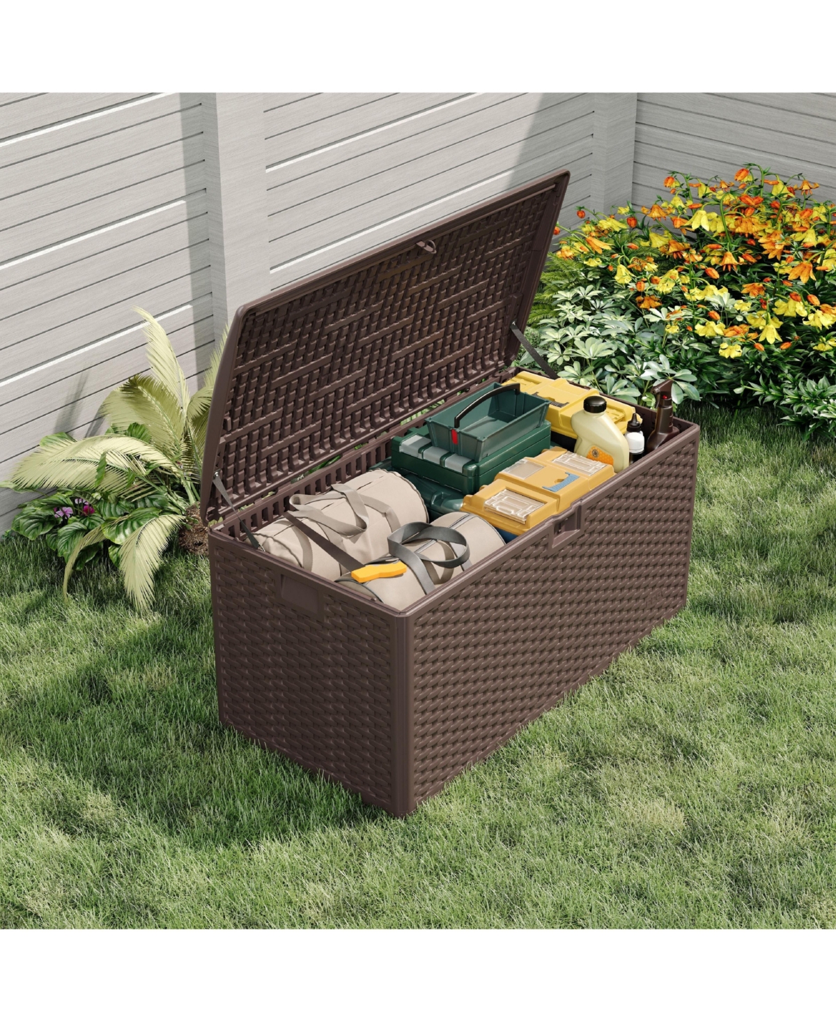 Click here for homfan 99 Gallon Outdoor Deck Large Storage Box -... prices