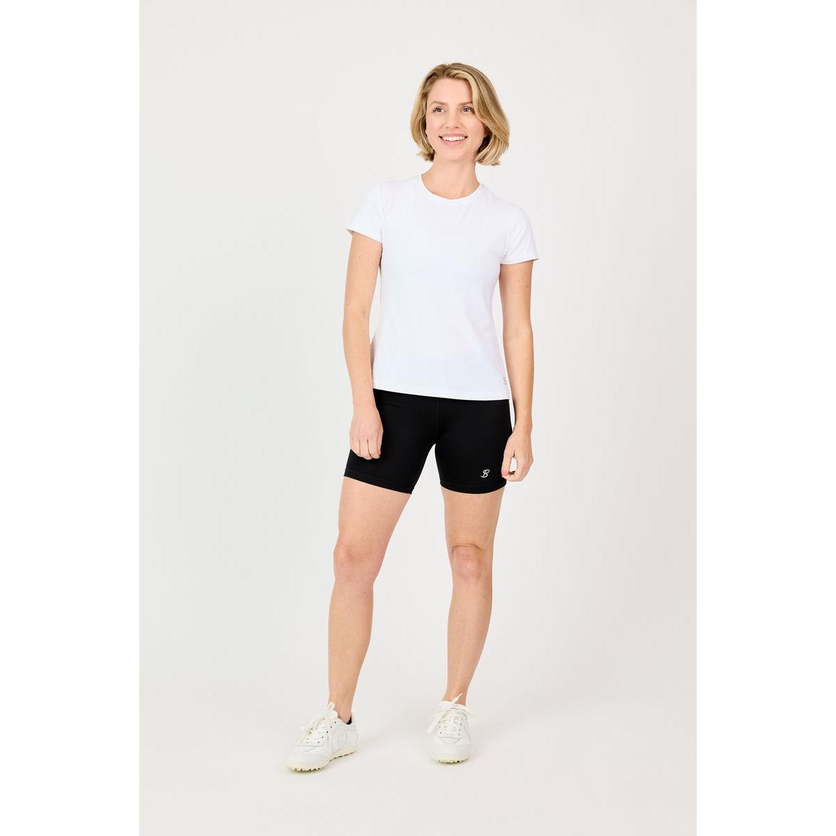 Click here for Sofibella Womens 5 in Tennis Shorties - Black prices