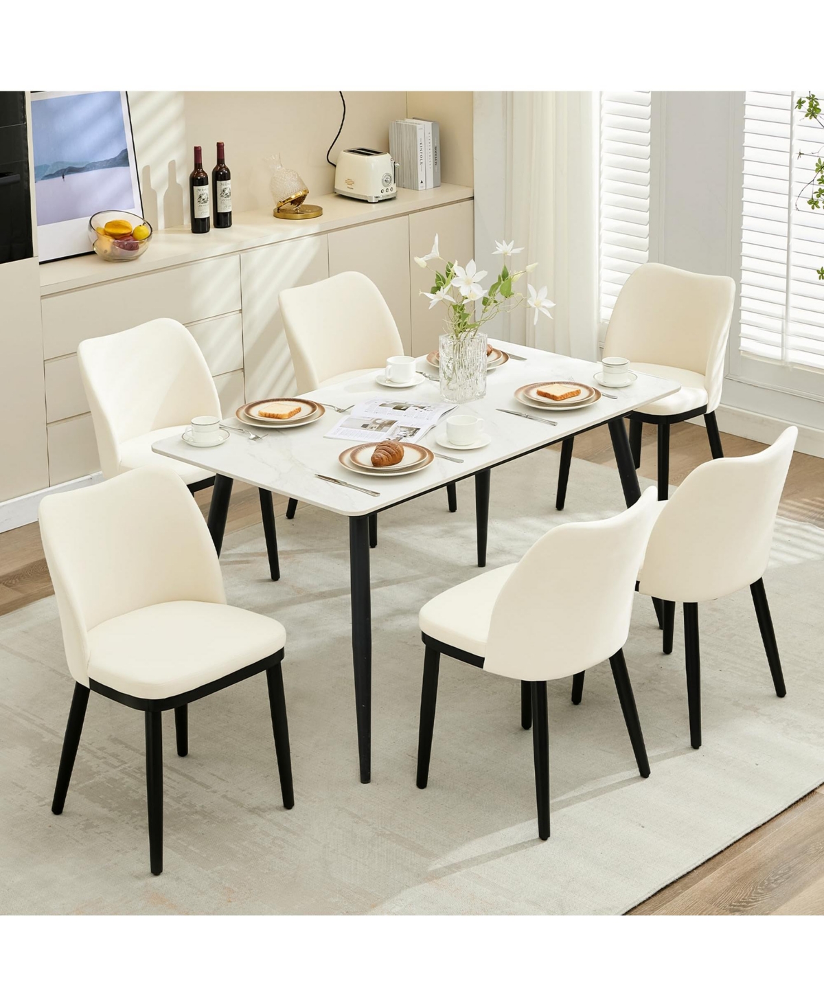 Click here for gaomon Set of 6 Upholstered Fabric Dining Room Sid... prices