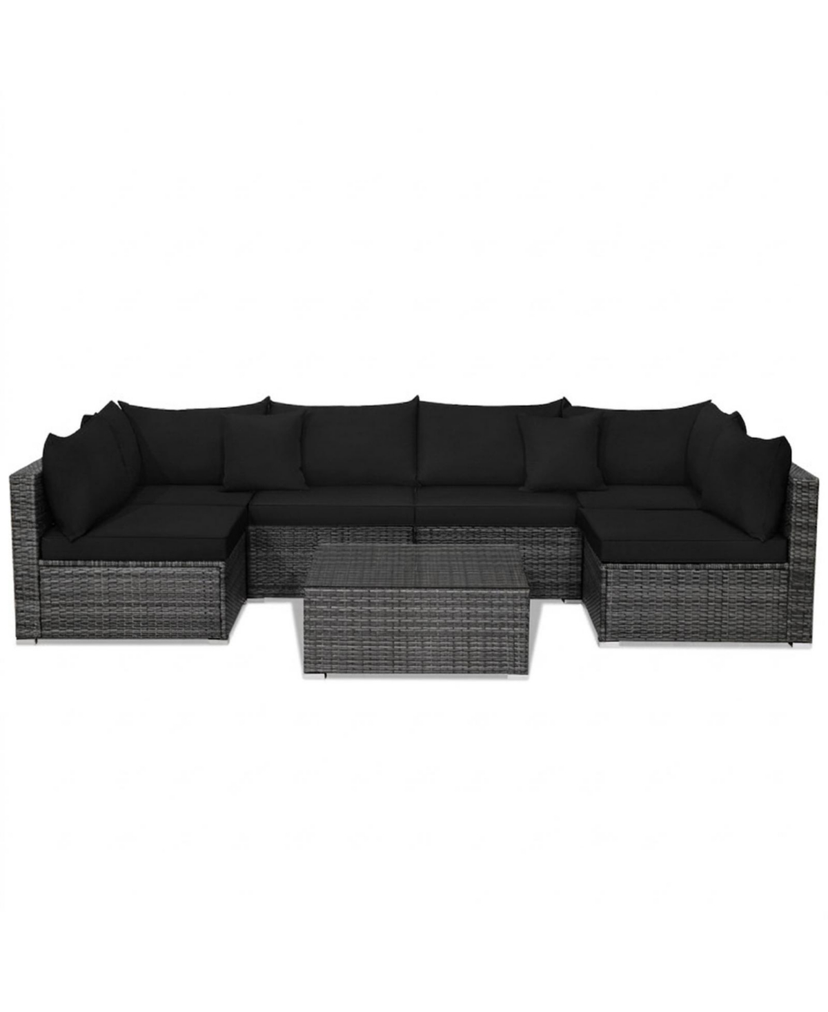 Click here for Gouun 7-Piece Rattan Sectional Sofa Set with Glass... prices