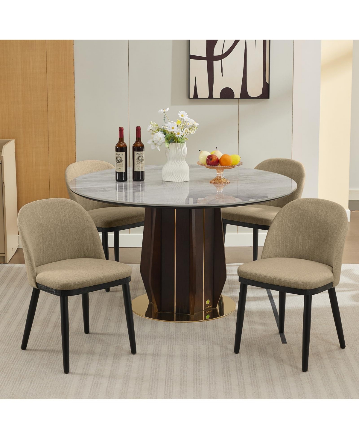 Click here for gaomon Modern Wooden Dining Chairs Set  Fabric Uph... prices