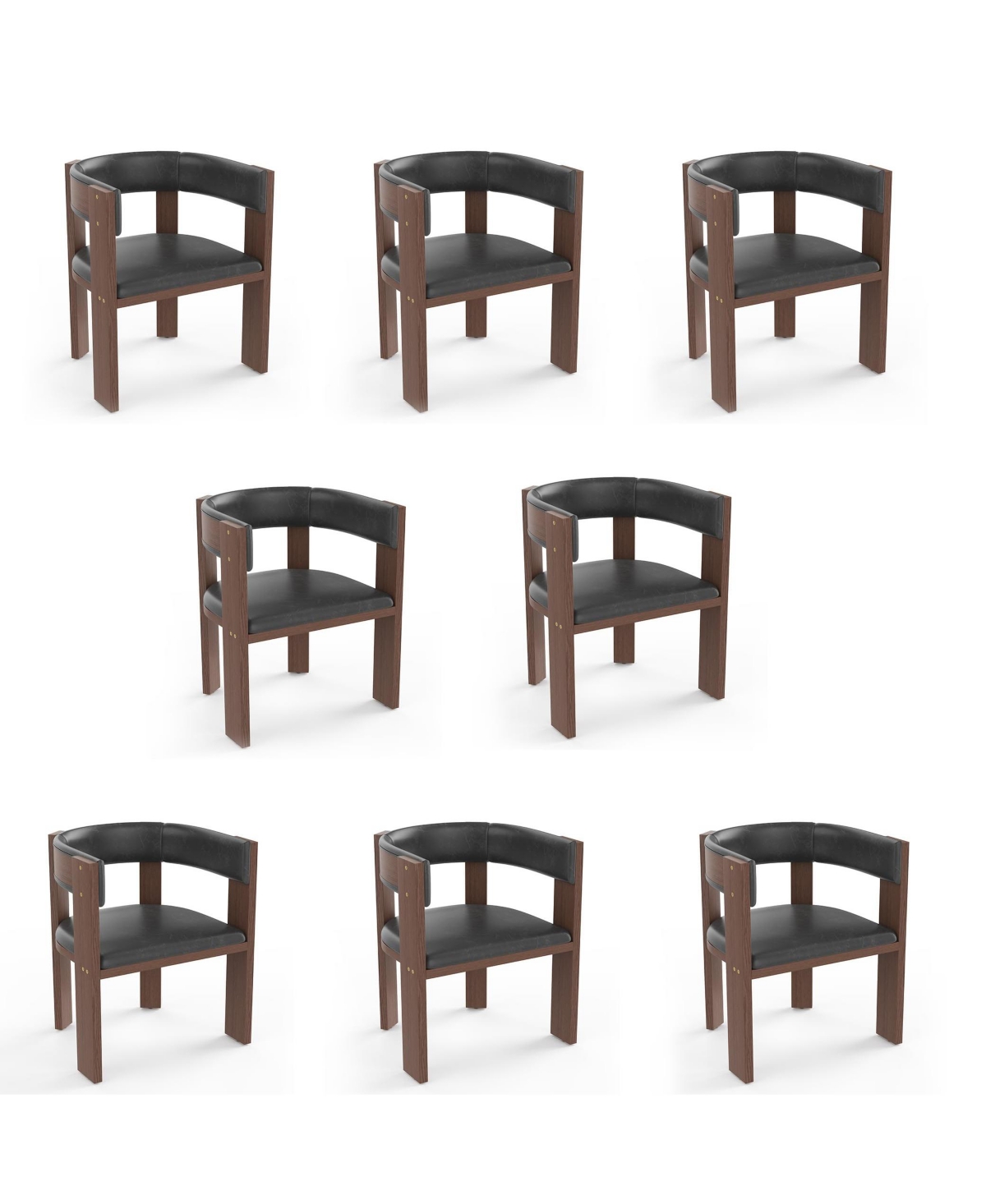 Click here for gaomon Set of 8 Modern Pu Leather Upholstered Dini... prices
