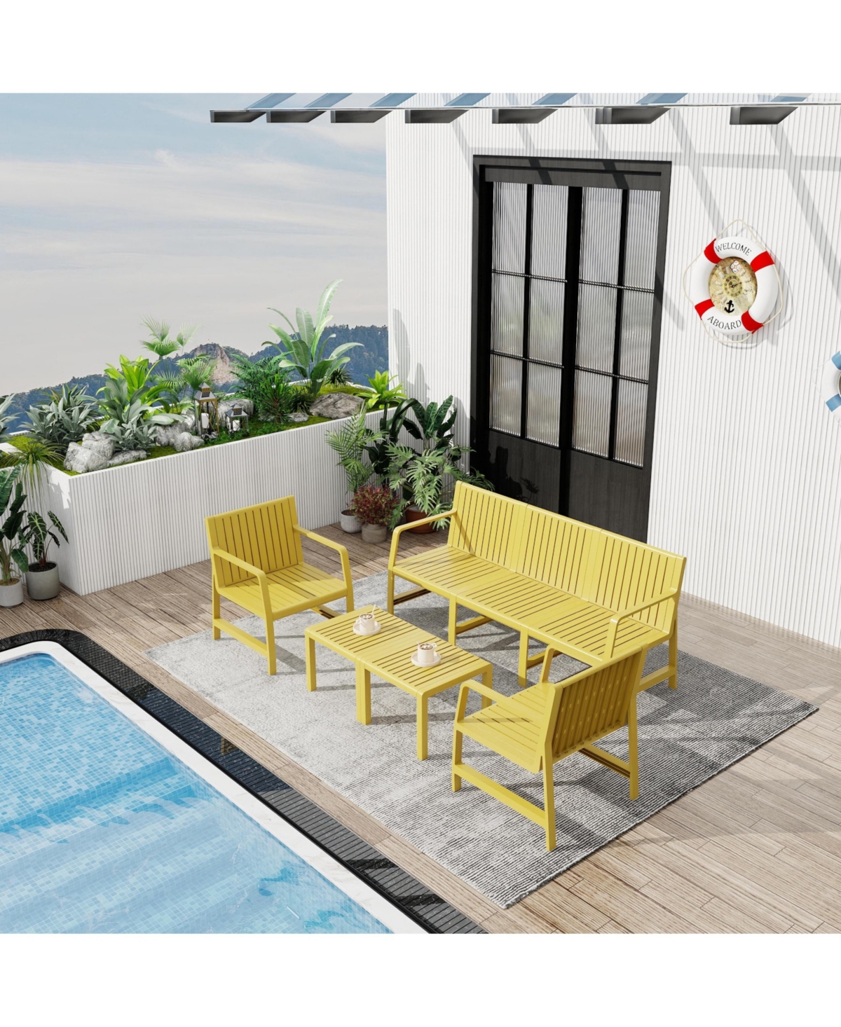 Click here for Clihome 5-Piece Indoor Outdoor Conversation Set -... prices
