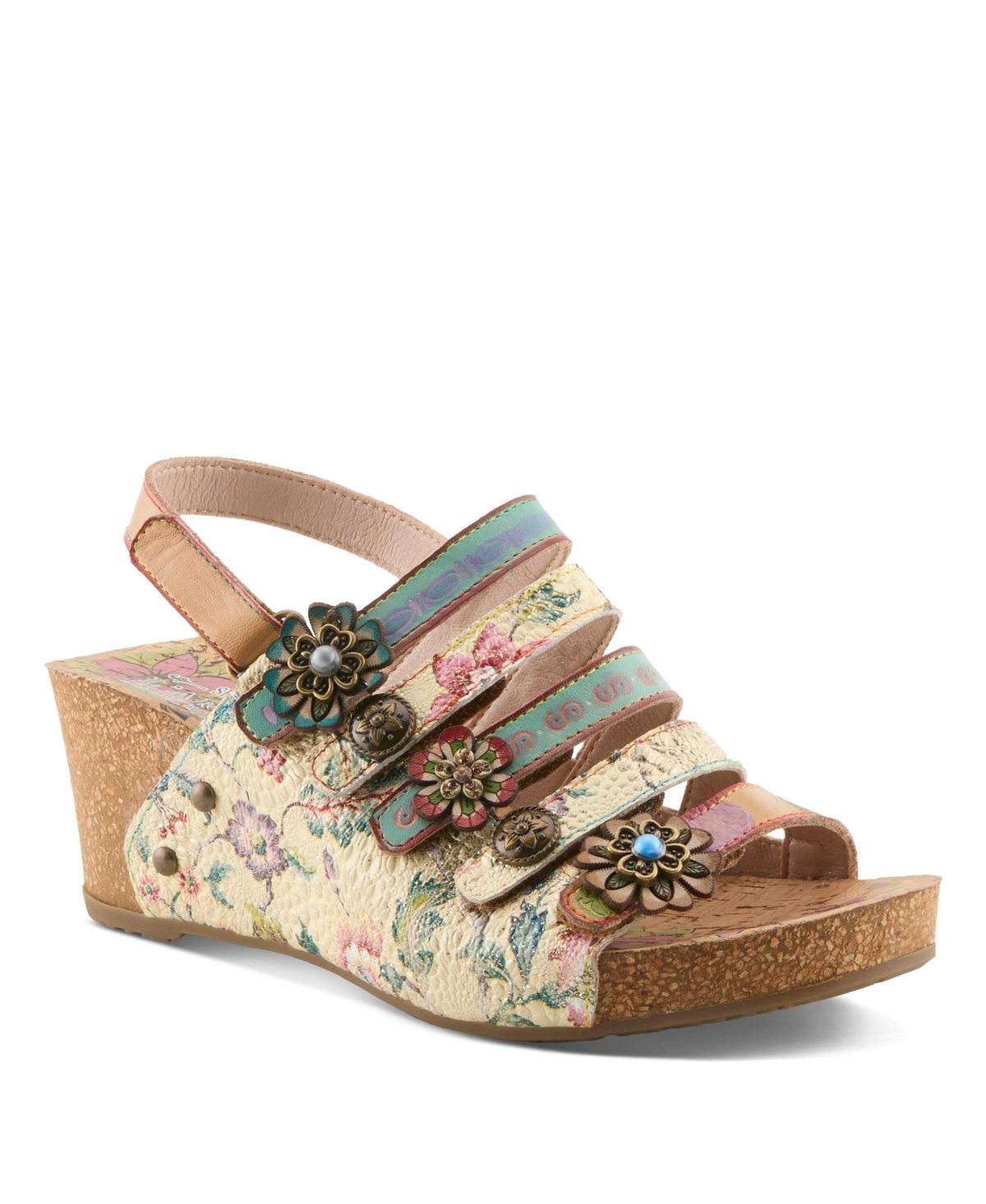 Click here for LArtiste Women s Buckleitup Floral Wedge with Supp... prices