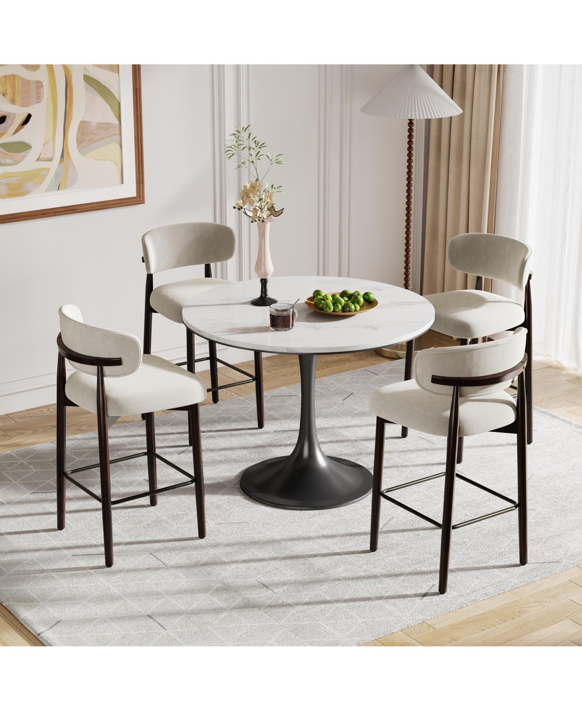 Click here for homfan 2/4 Upholstered Bar Stools  26 Counter Heig... prices