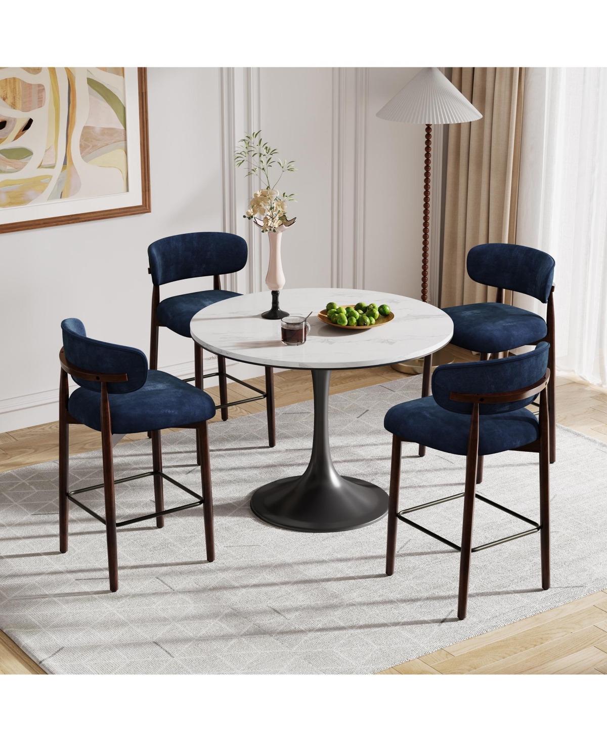 Click here for homfan 2/4 Upholstered Bar Stools  26 Counter Heig... prices