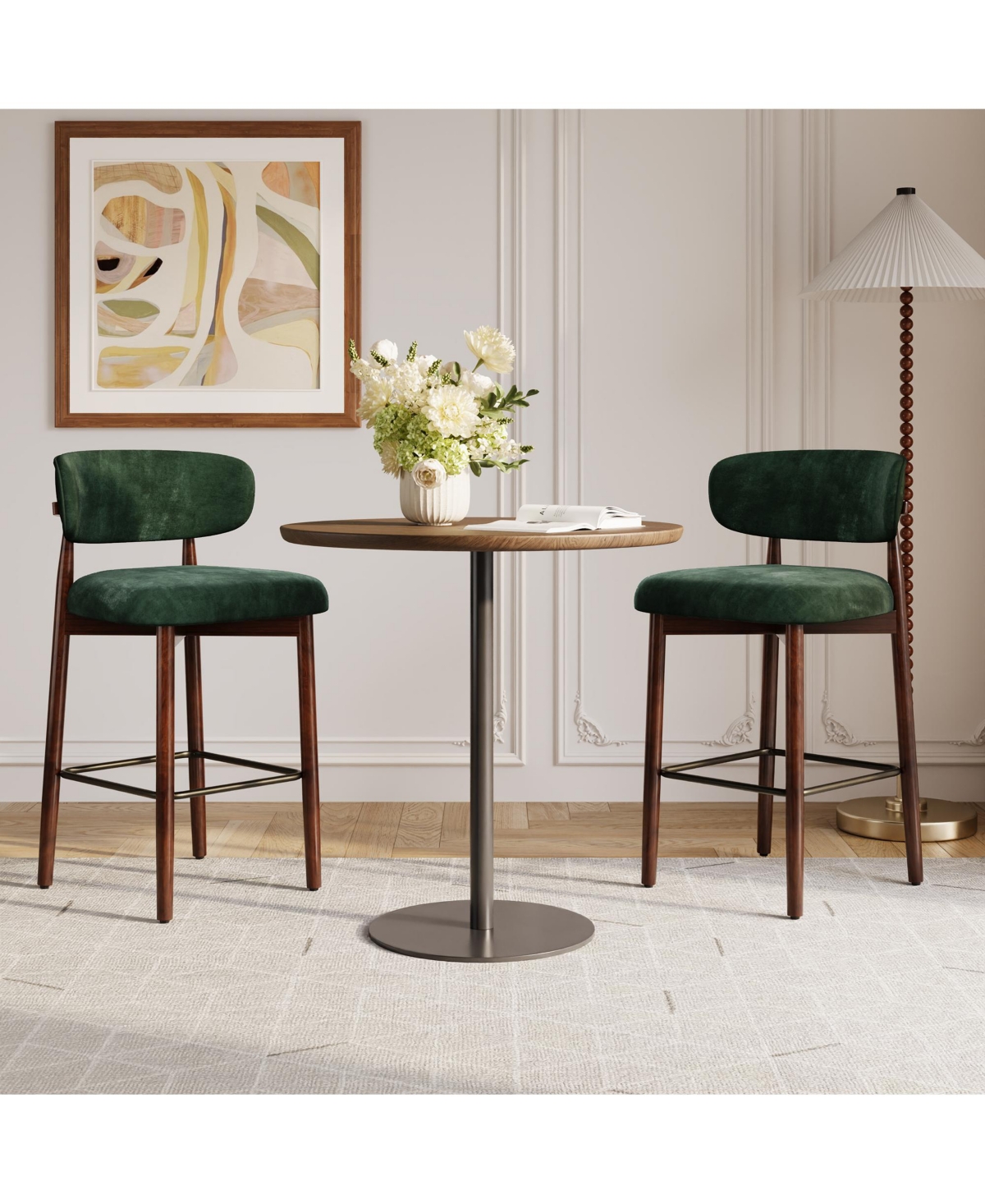 Click here for homfan 2/4 Upholstered Bar Stools  26 Counter Heig... prices