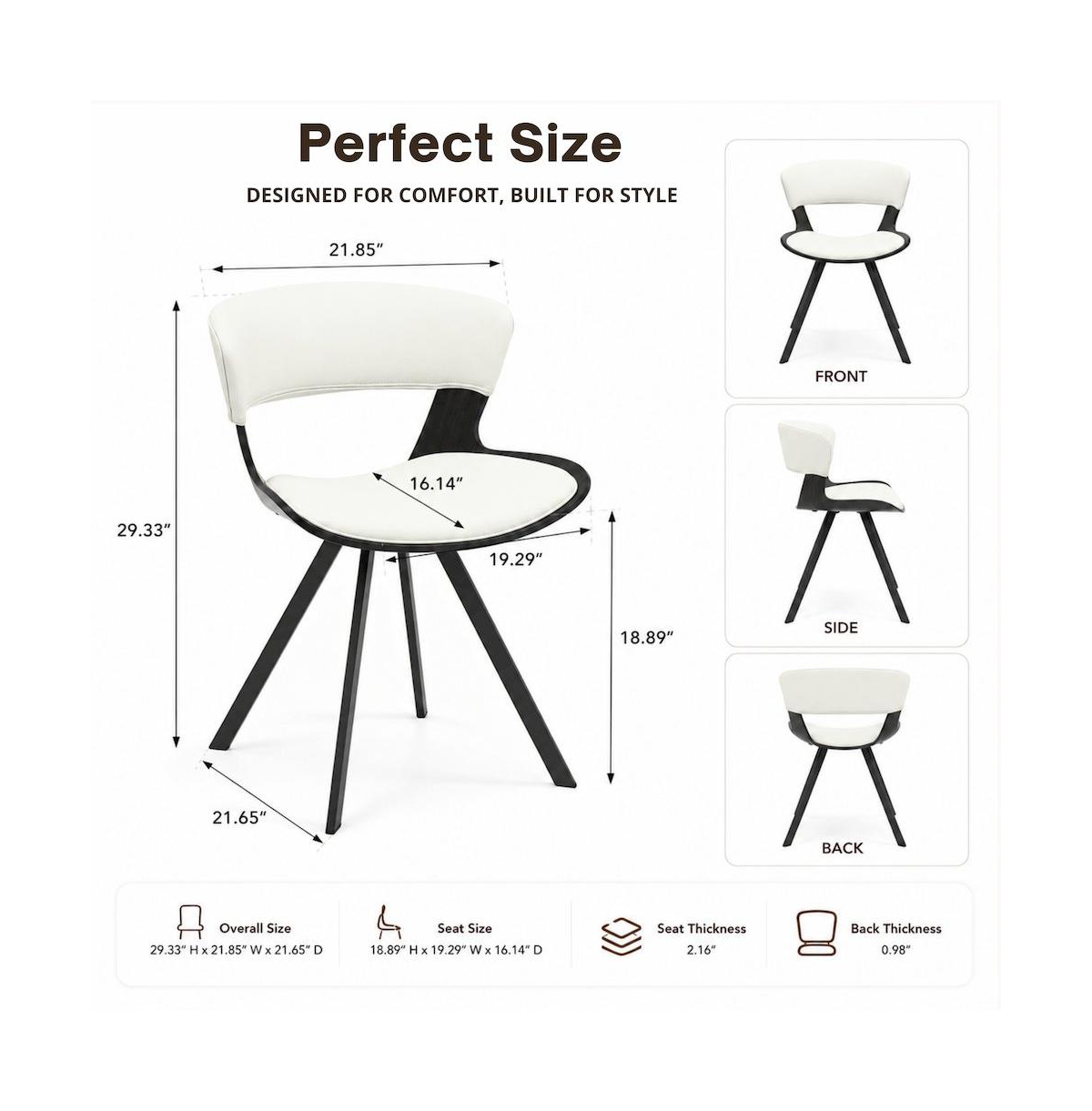 Click here for LeisureMod Murray Modern Dining Chair  Set of 2 -... prices