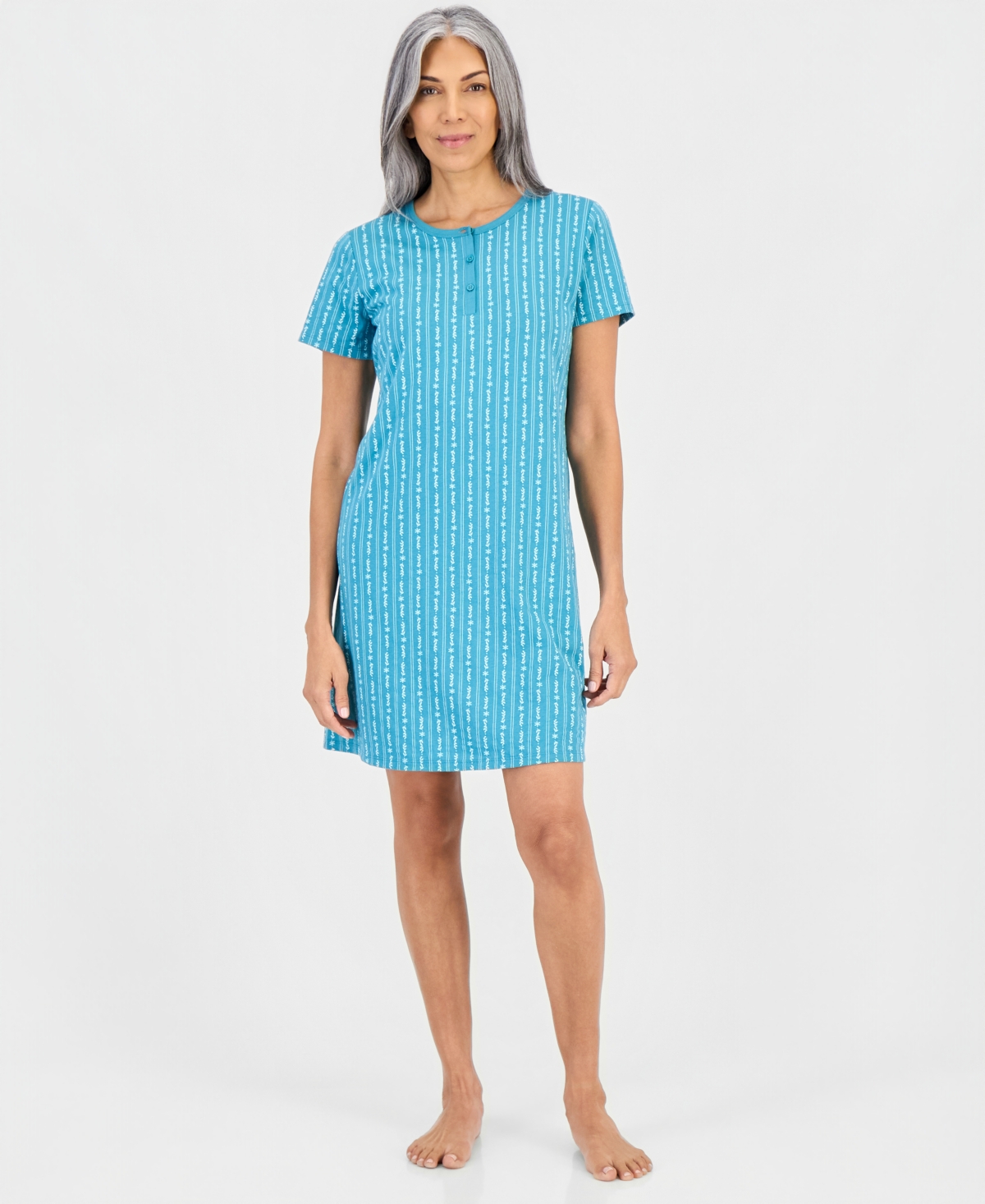 Click here for Charter Club Womens Cotton Printed Henley Sleepshi... prices