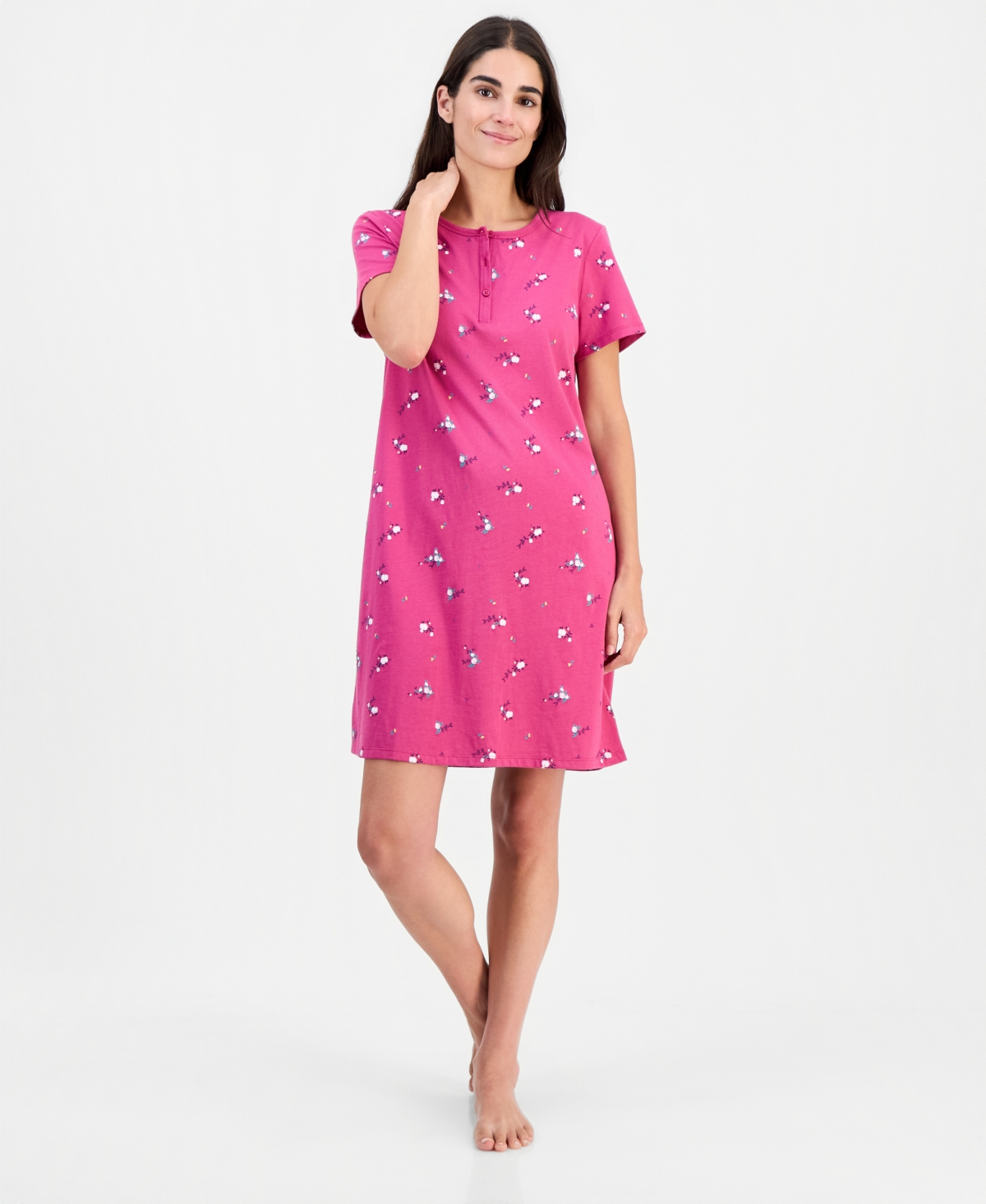 Click here for Charter Club Womens Cotton Printed Henley Sleepshi... prices