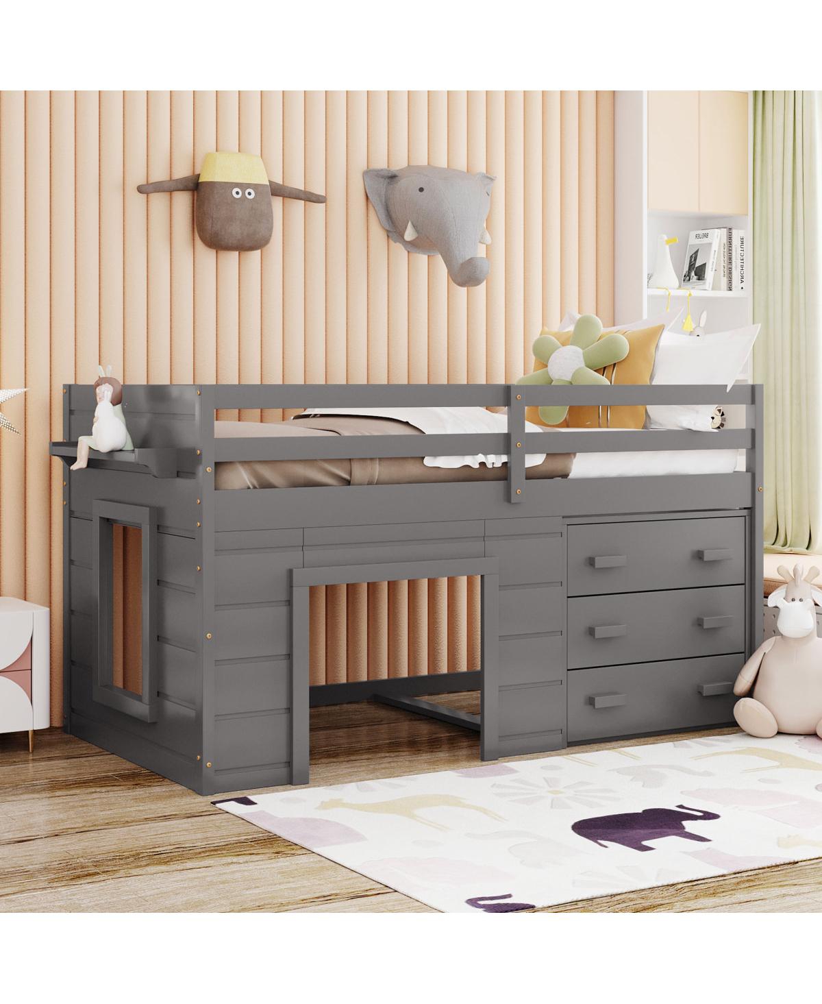 Click here for Streamdale Furniture Twin Size Loft Bed with Cabin... prices