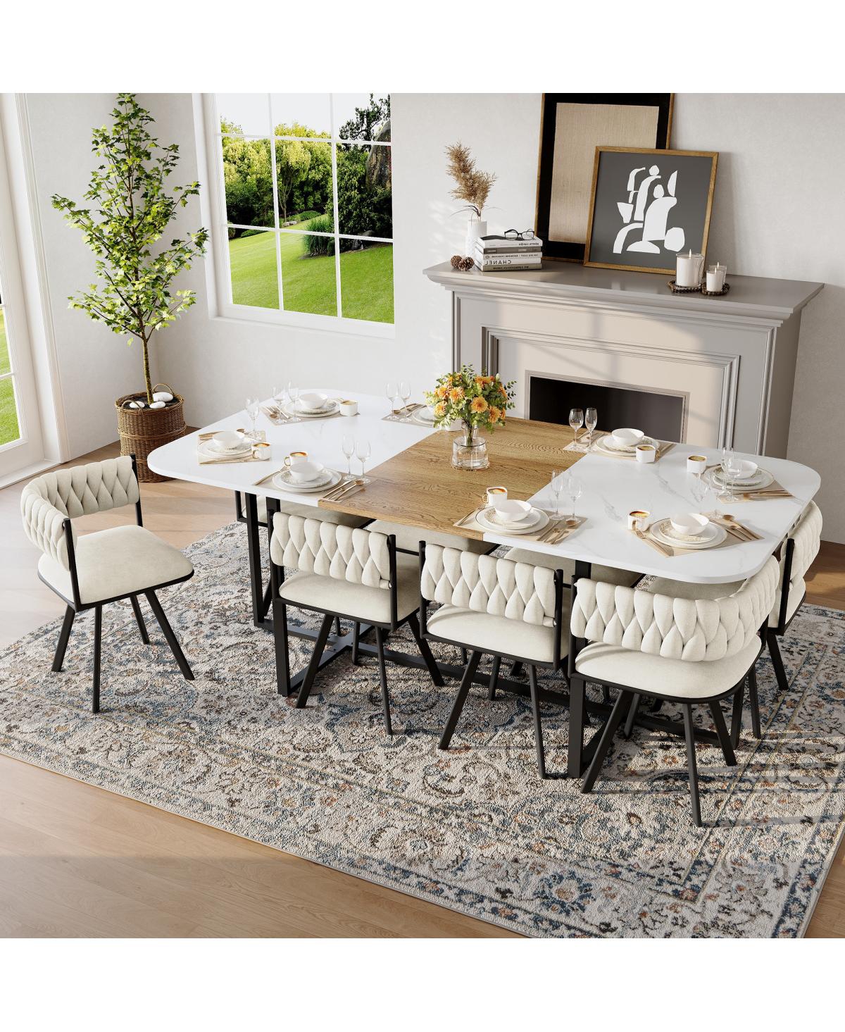 Click here for Streamdale Furniture 9-Piece Square Faux Marble Di... prices