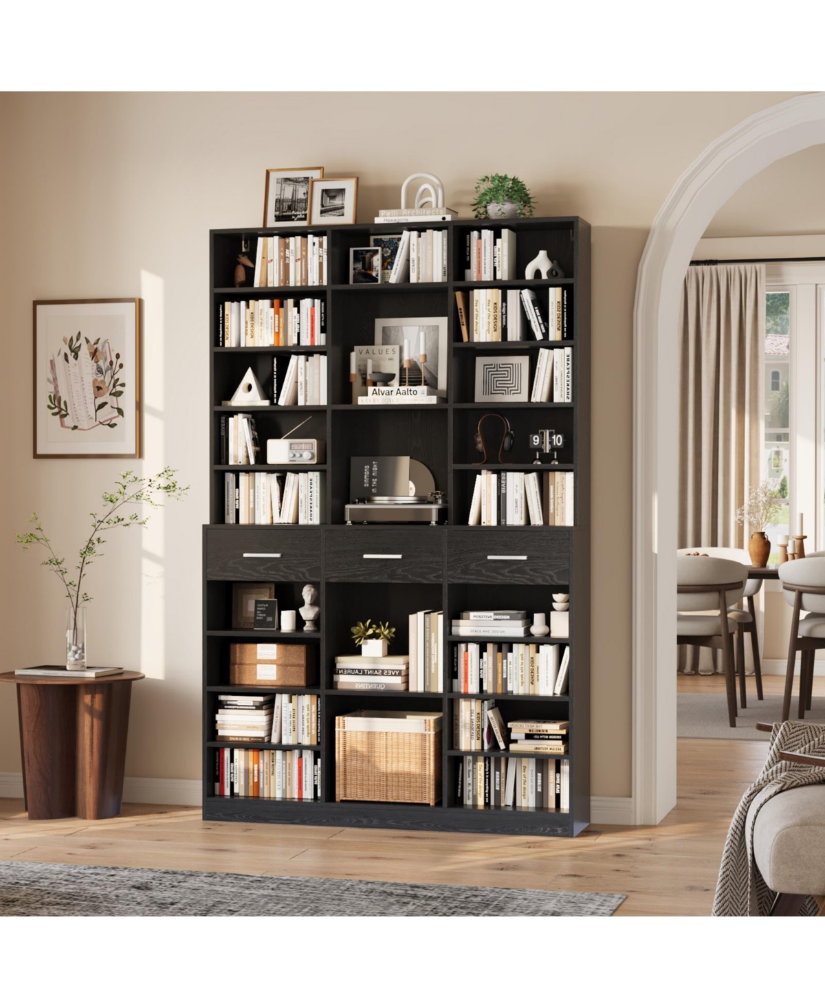 Click here for homfan 75 Tall Bookcase with Drawers  9-Tier Adjus... prices